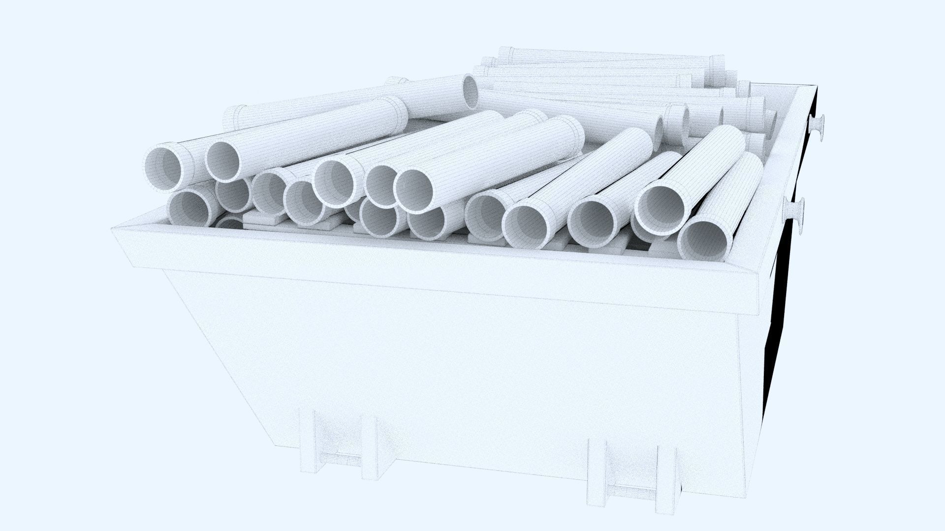 Industrial Container with PVC Pipes 3D model | CGTrader