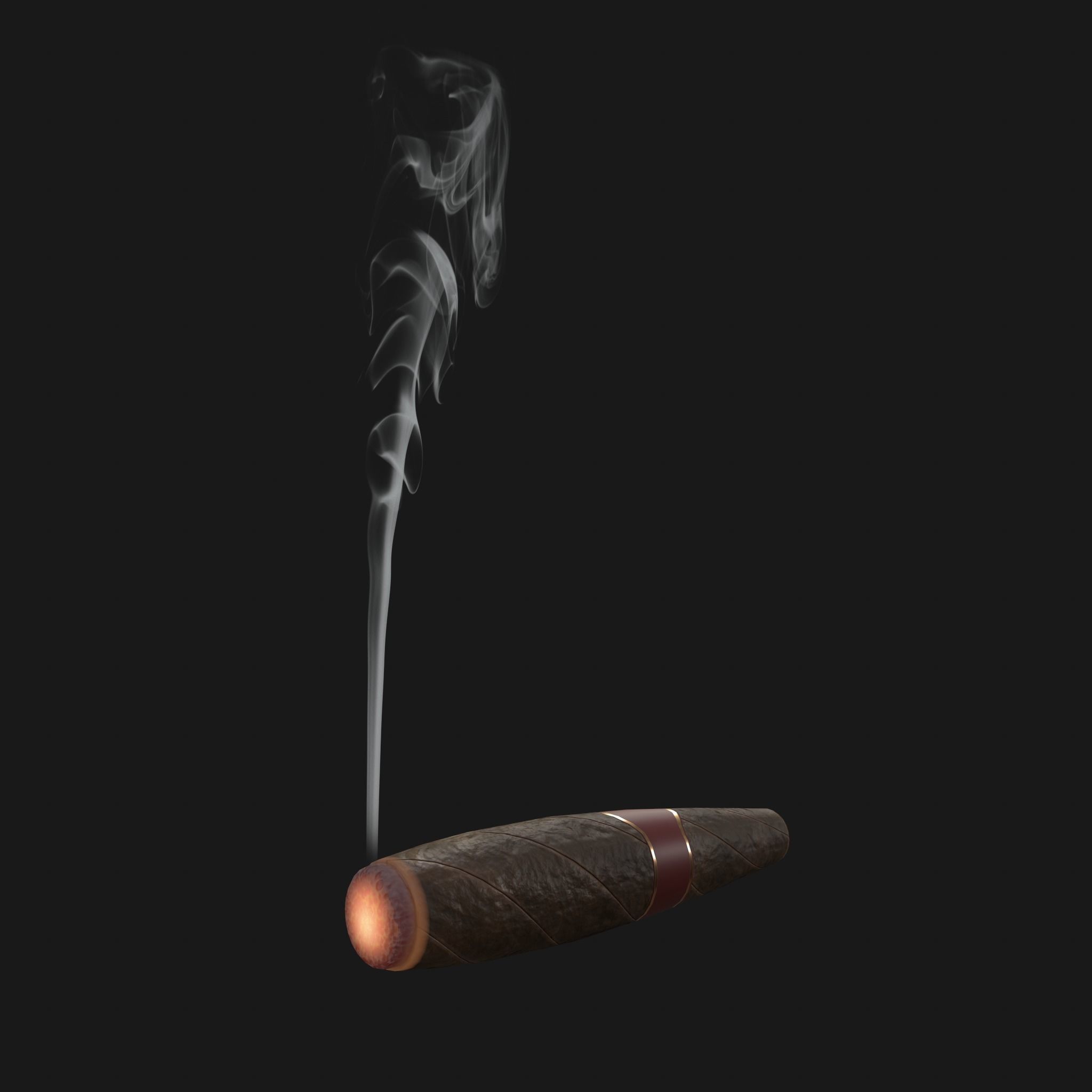 Cigar with smoke 3D model | CGTrader