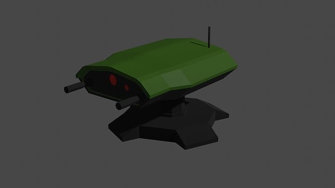 Low poly Turret robot free VR / AR / low-poly 3D model | CGTrader