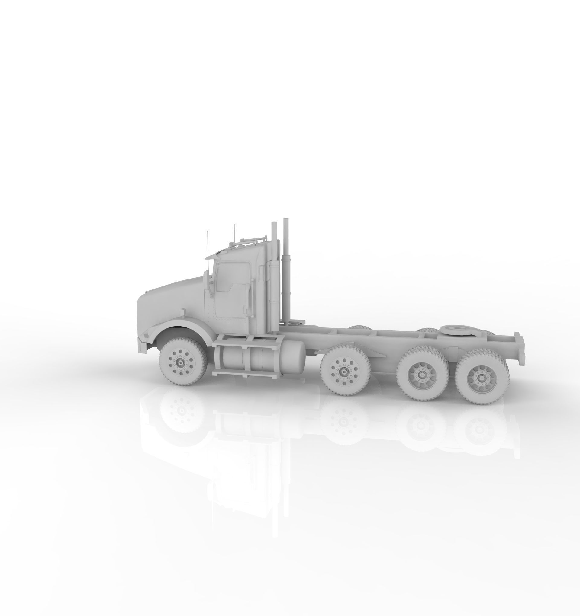Kenworth T800 Chassis Truck 4axle 2005 3D model 3D printable | CGTrader