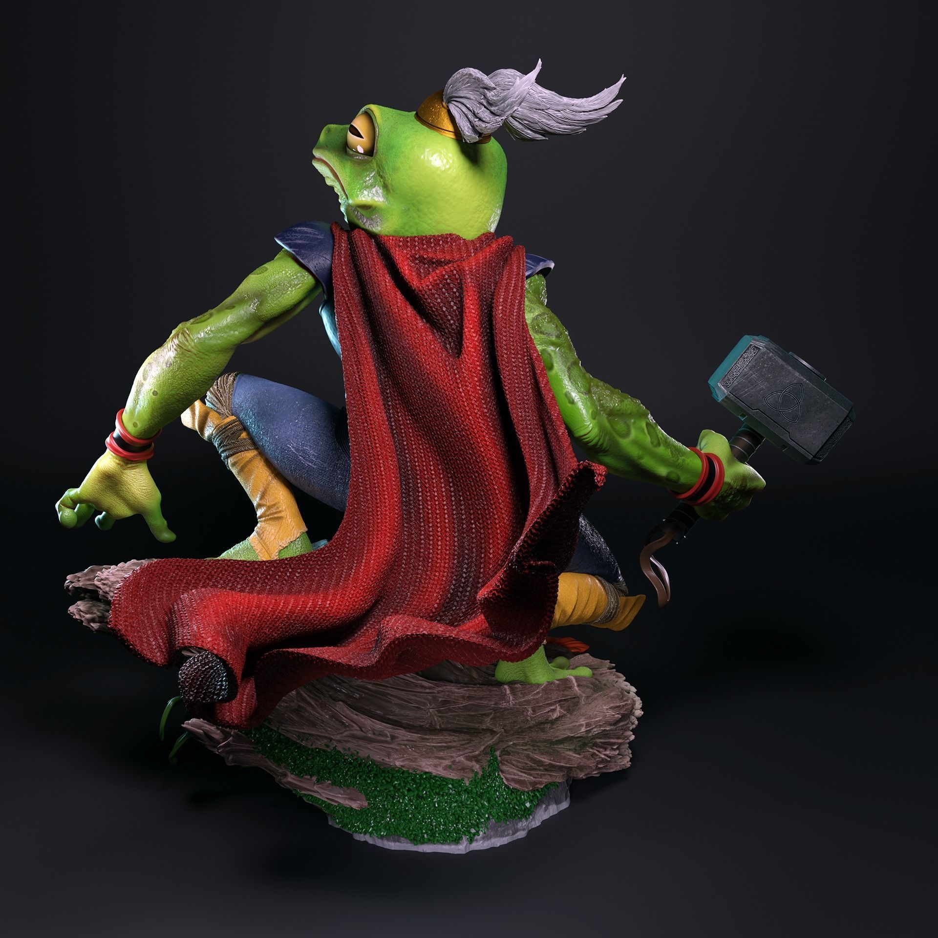 Throg the frog - thor 3D model 3D printable | CGTrader