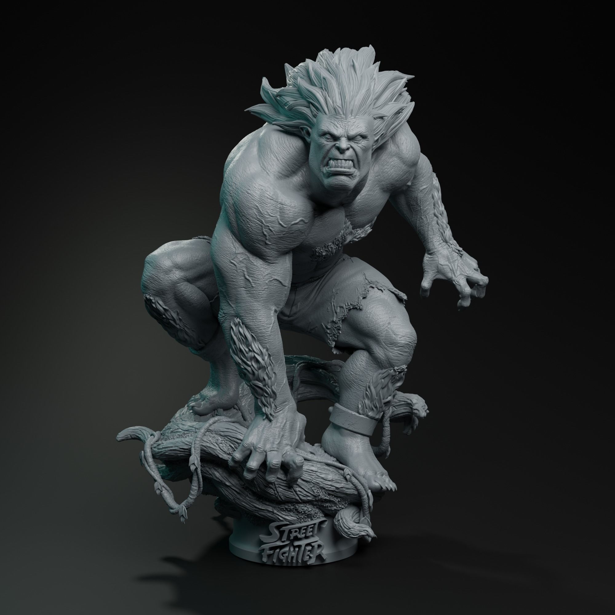 Blanka Street fighter statue 3D model 3D printable | CGTrader