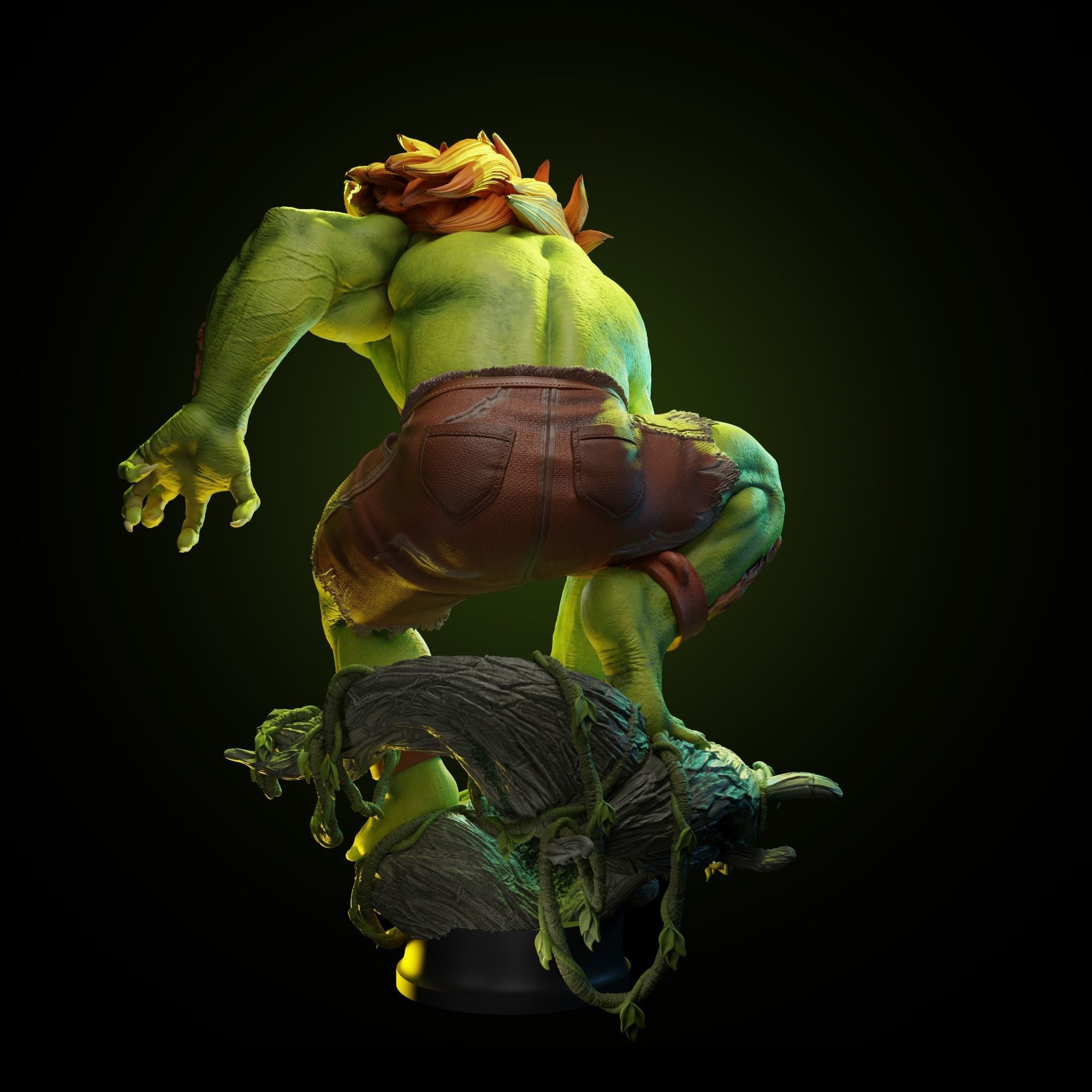 Blanka Street fighter statue 3D model 3D printable | CGTrader