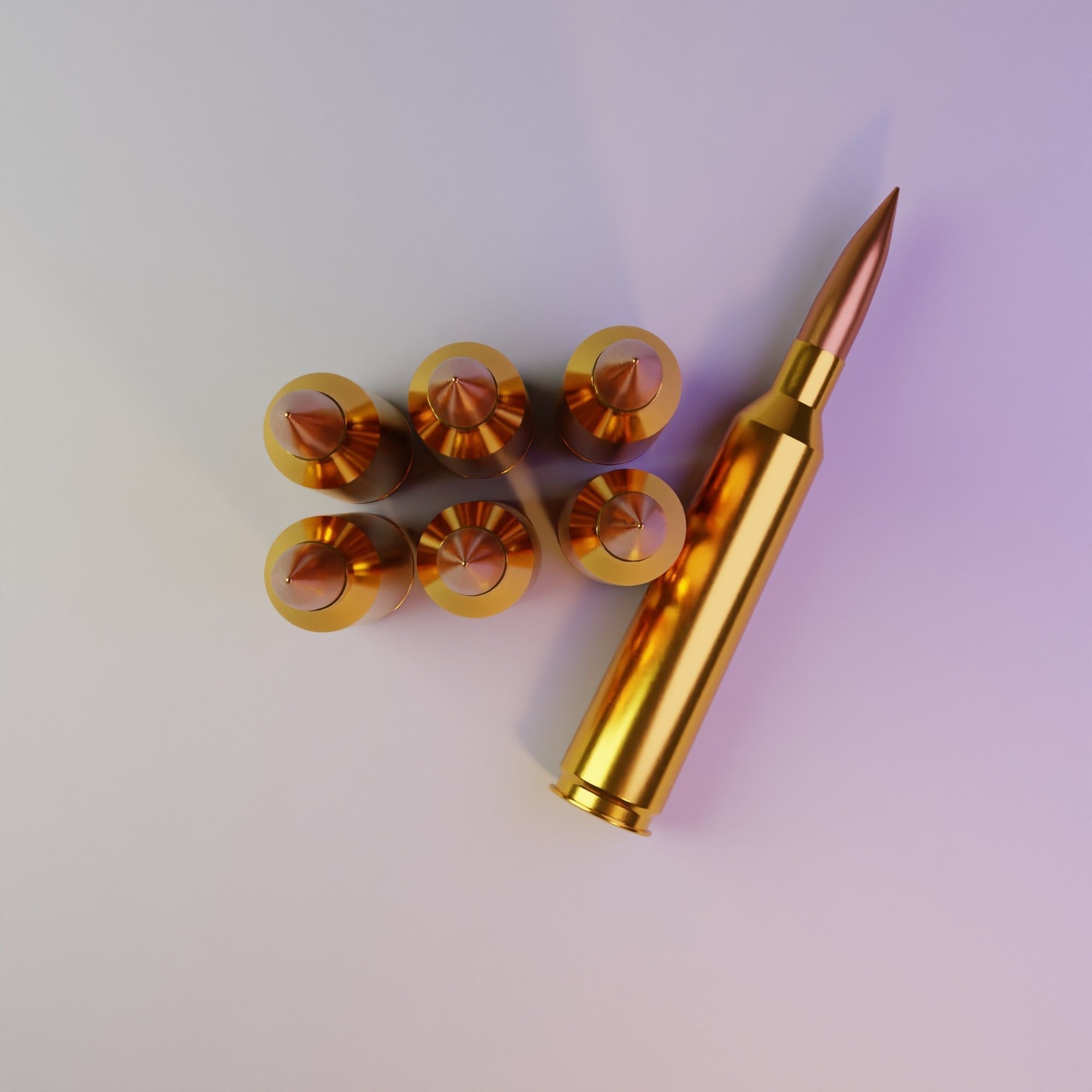 3d model of several bullets for ak 47 3D model | CGTrader