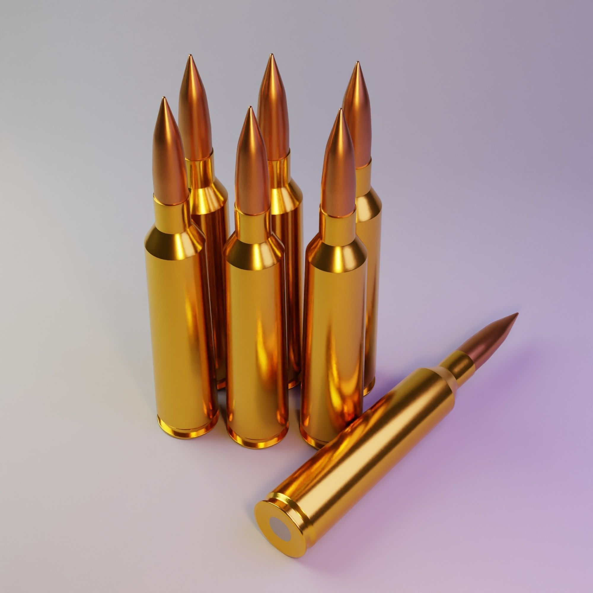 3d model of several bullets for ak 47 3D model | CGTrader