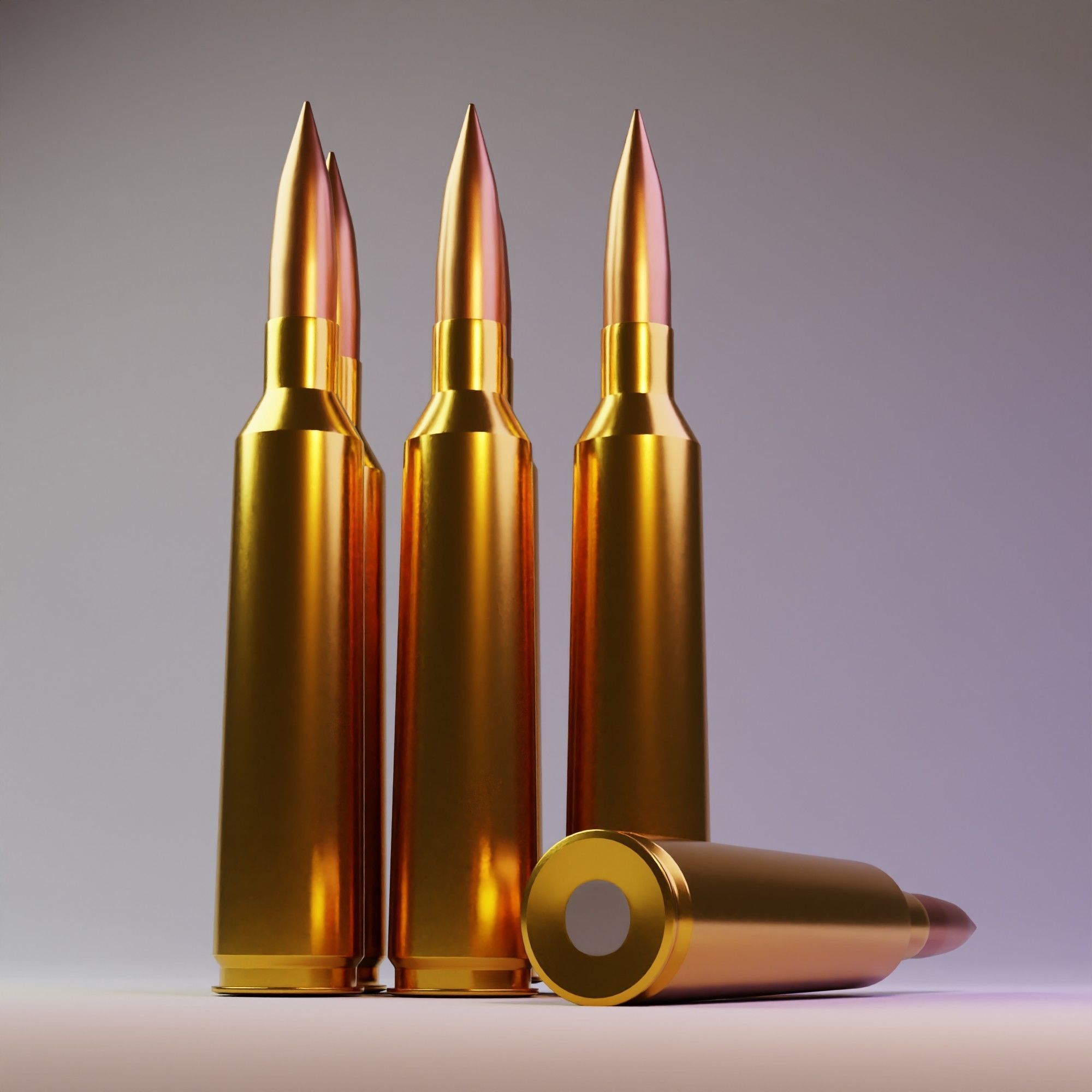 3d model of several bullets for ak 47 3D model | CGTrader