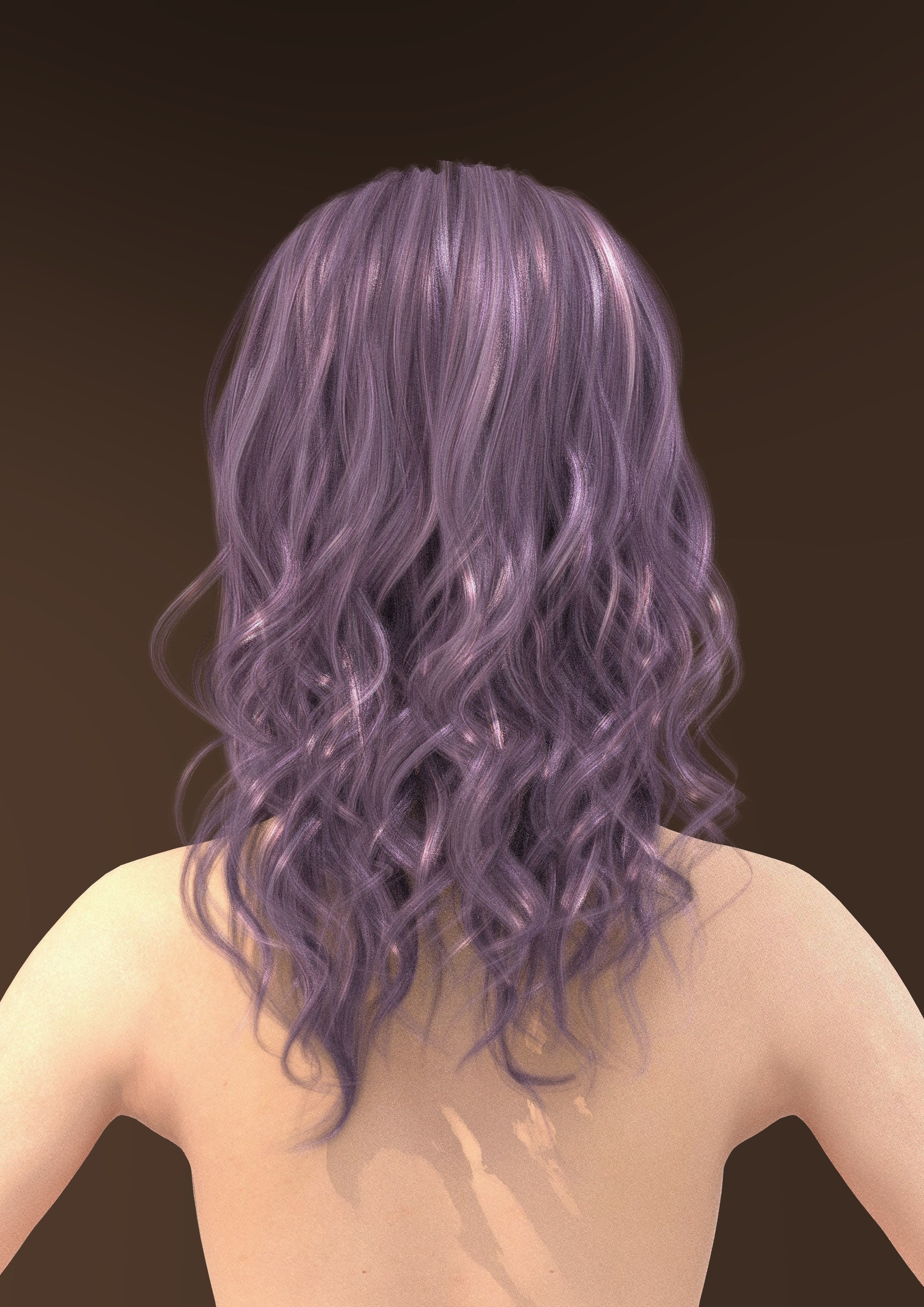Long hair 039-FV2 for Yuna-FV2 3D model from Clo3D Software 3D model ...