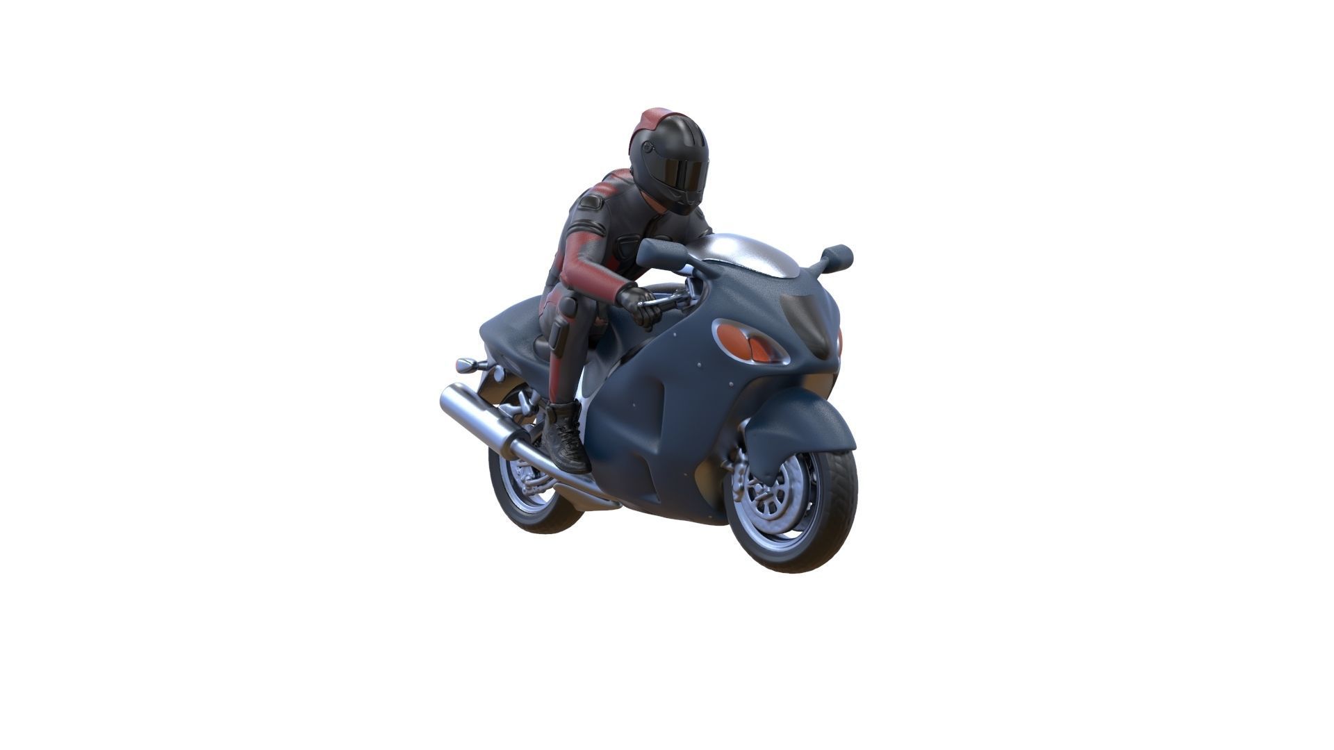 Motor rider and motorcycle 3D model 3D printable | CGTrader