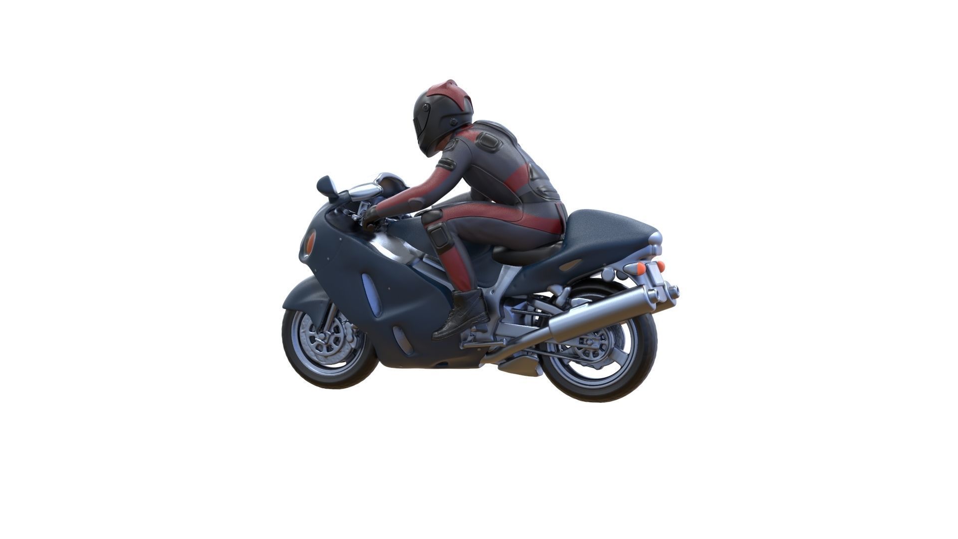 Motor rider and motorcycle 3D model 3D printable | CGTrader