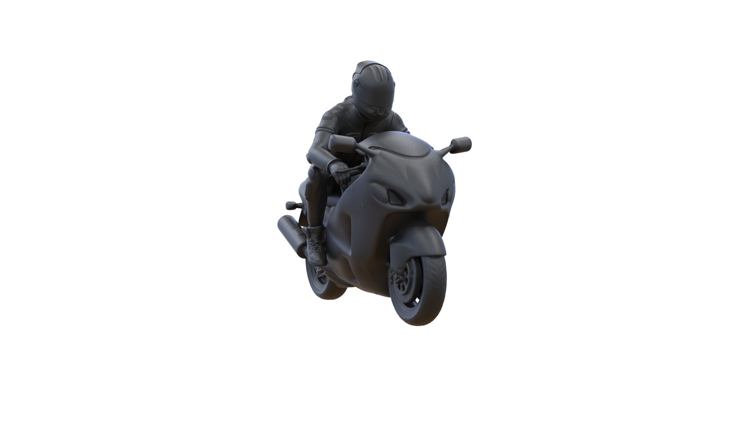 Motor rider and motorcycle 3D model 3D printable | CGTrader
