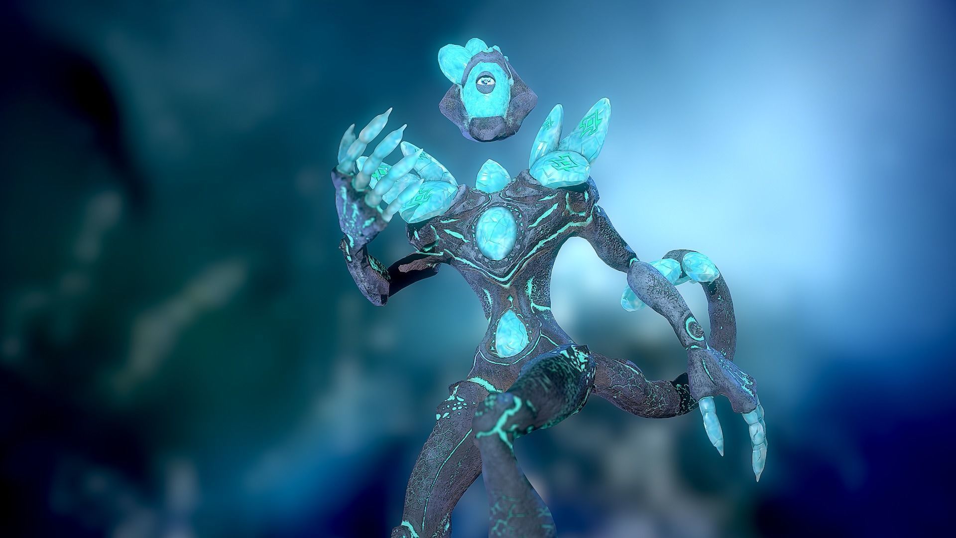 3D model Golem Crystal ver04 Low Poly 3D Model Game Ready VR / AR / low ...