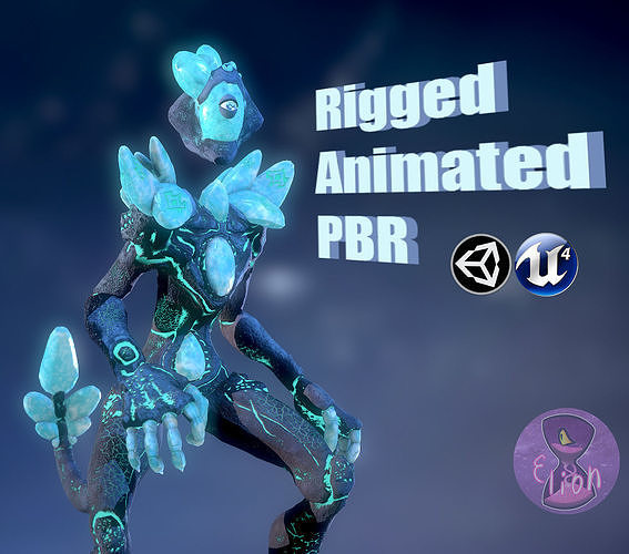 3D model Golem Crystal ver04 Low Poly 3D Model Game Ready VR / AR / low ...