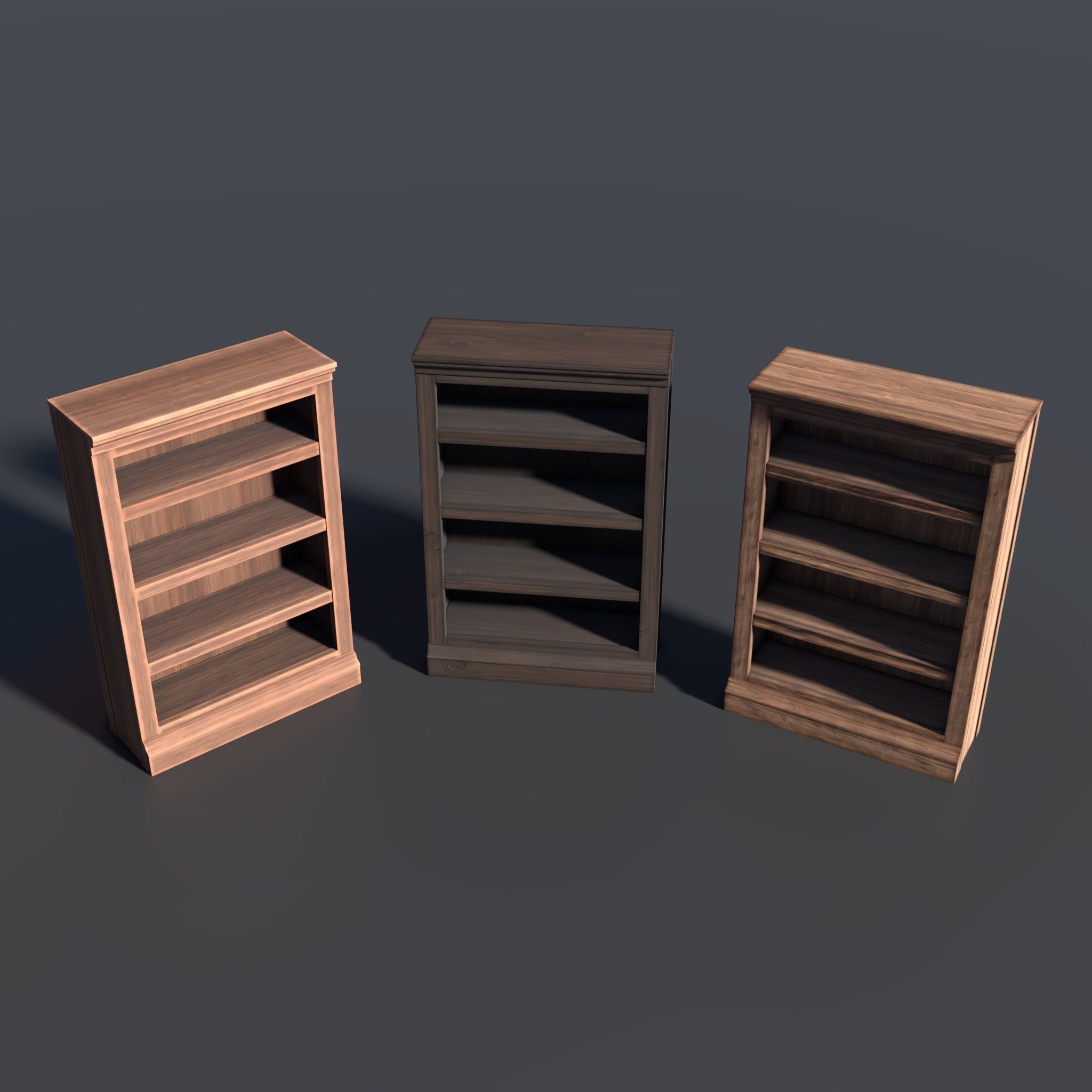 3D model Wooden Bookcases VR / AR / low-poly | CGTrader