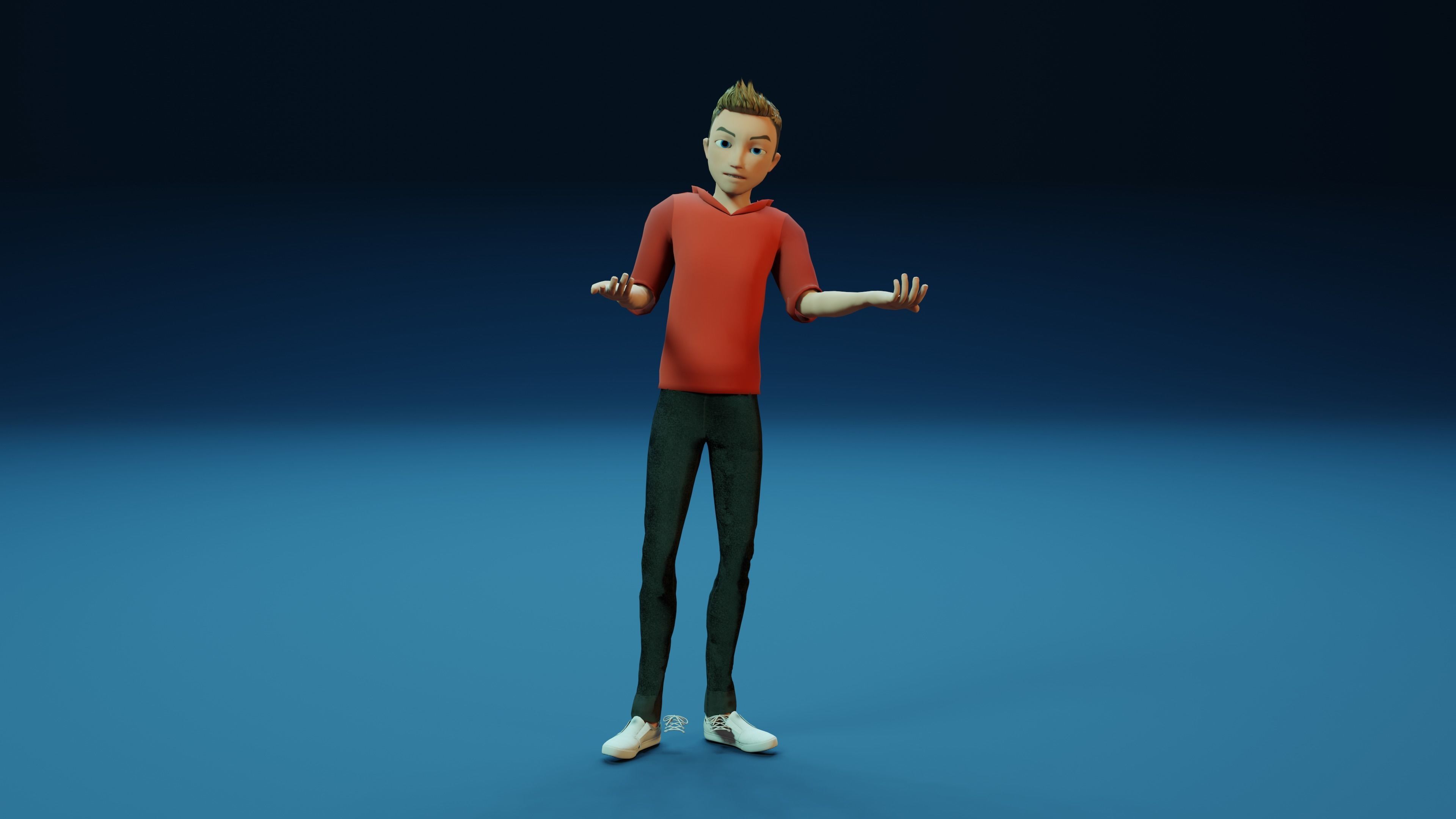 3D model Emma and lucas Cartoon character with control Rig Low-poly VR ...