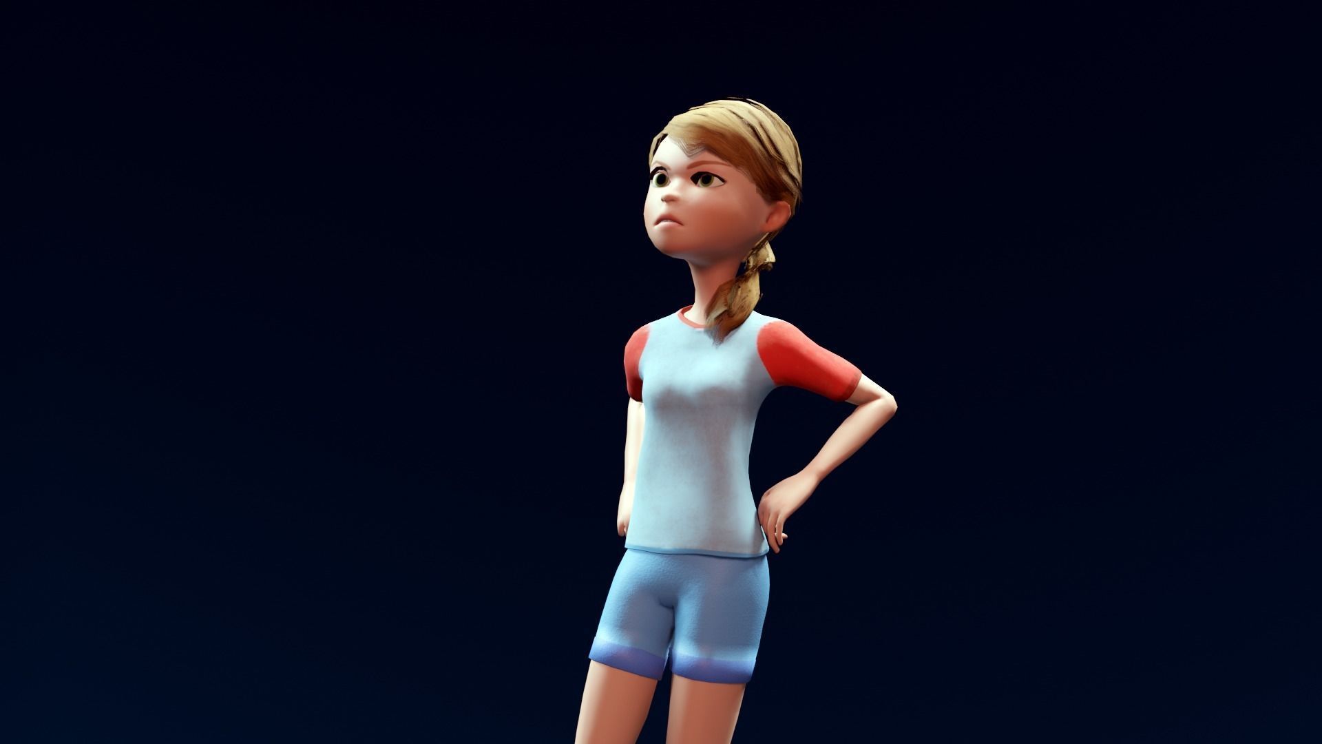 3D model Emma and lucas Cartoon character with control Rig Low-poly VR ...