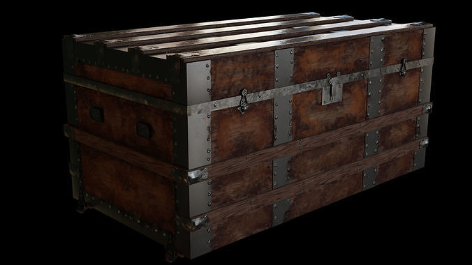 3D model Antique Wooden Chest VR / AR / low-poly | CGTrader