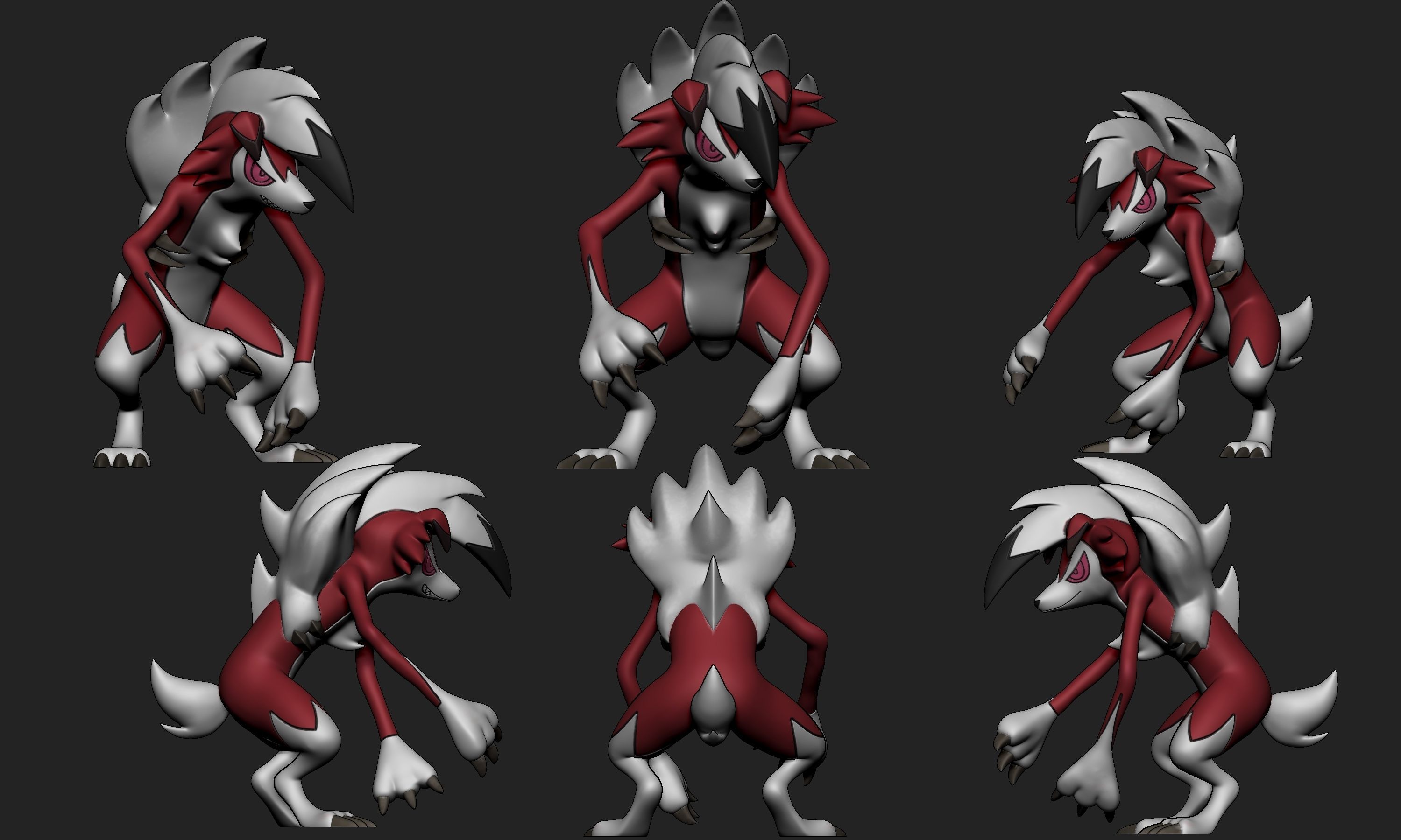 Pokemon - Rockruff and Lycanroc all forms 3D model 3D printable | CGTrader