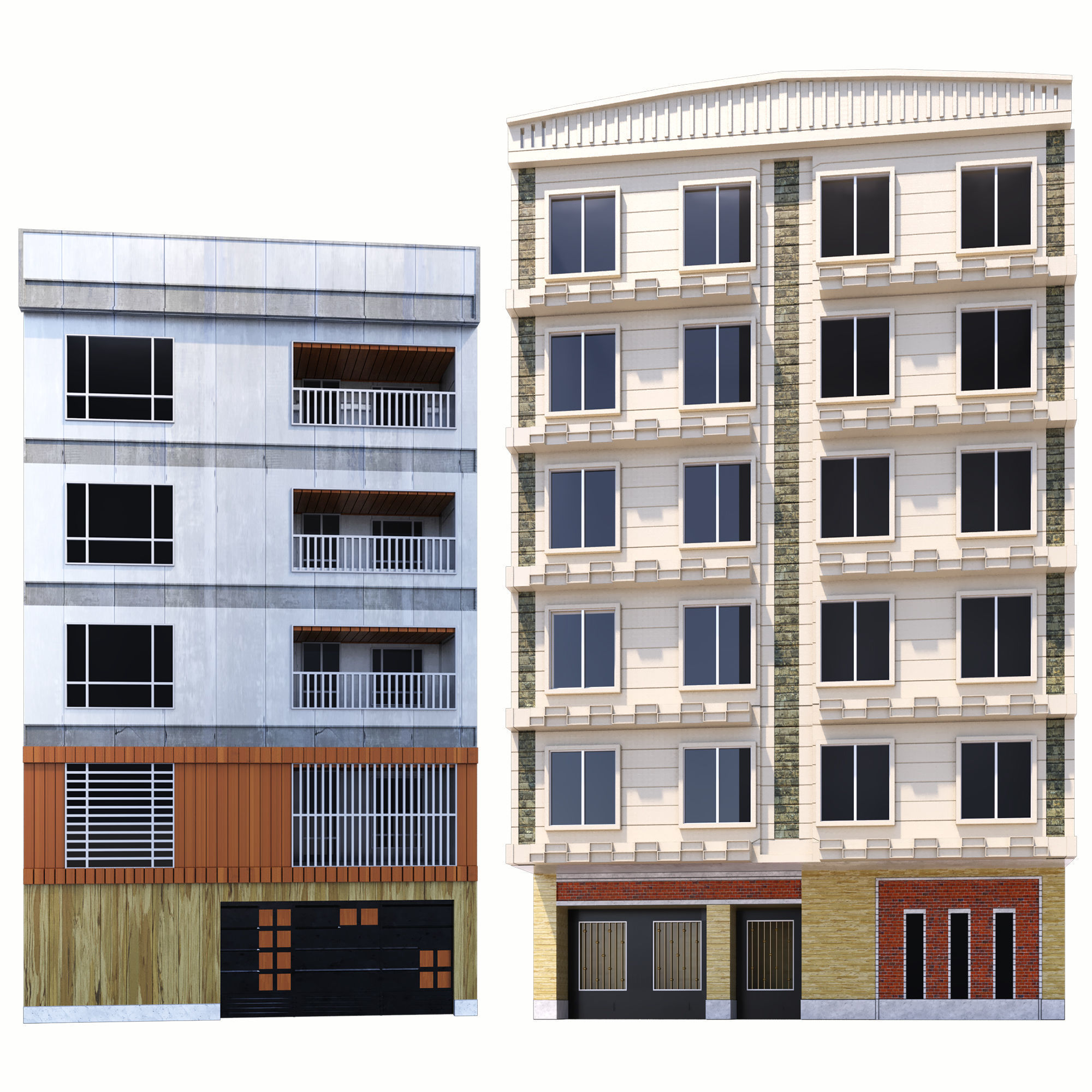 House three story apartment building 3D model | CGTrader