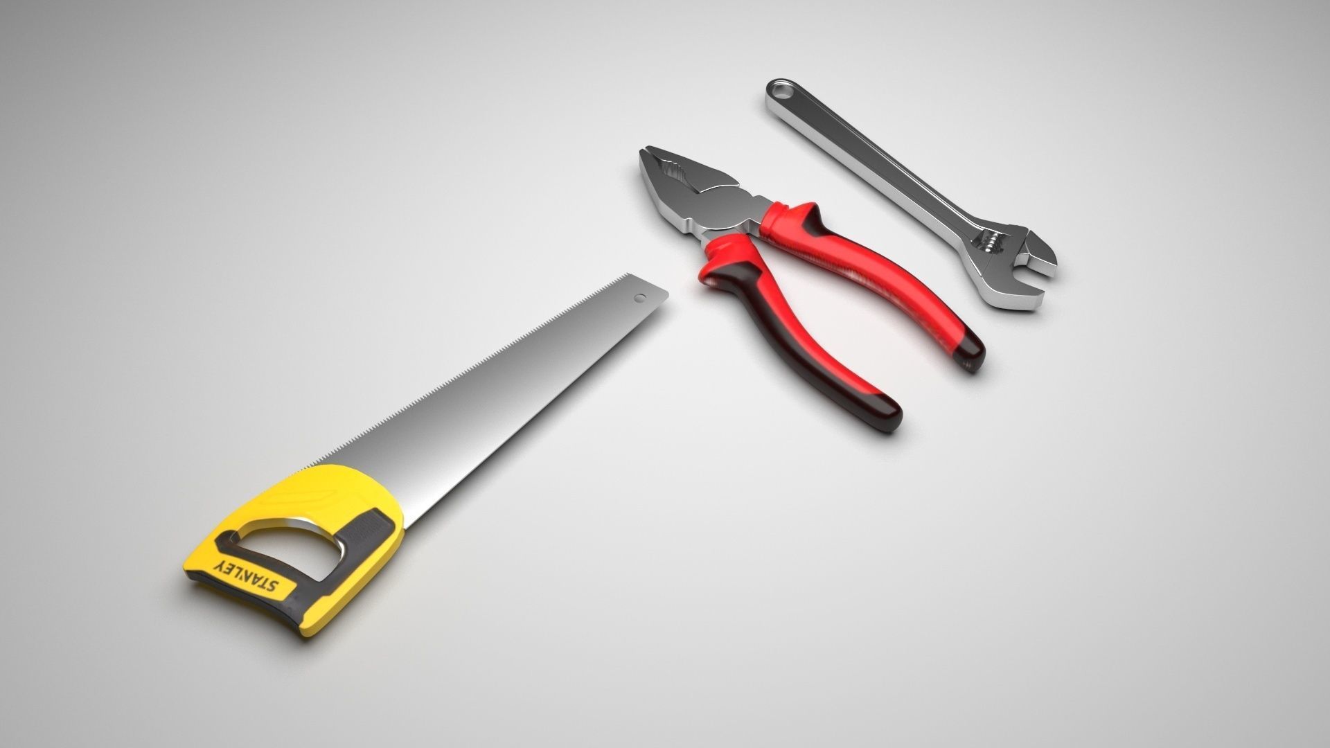 3 Piece Tools Set 3D model | CGTrader