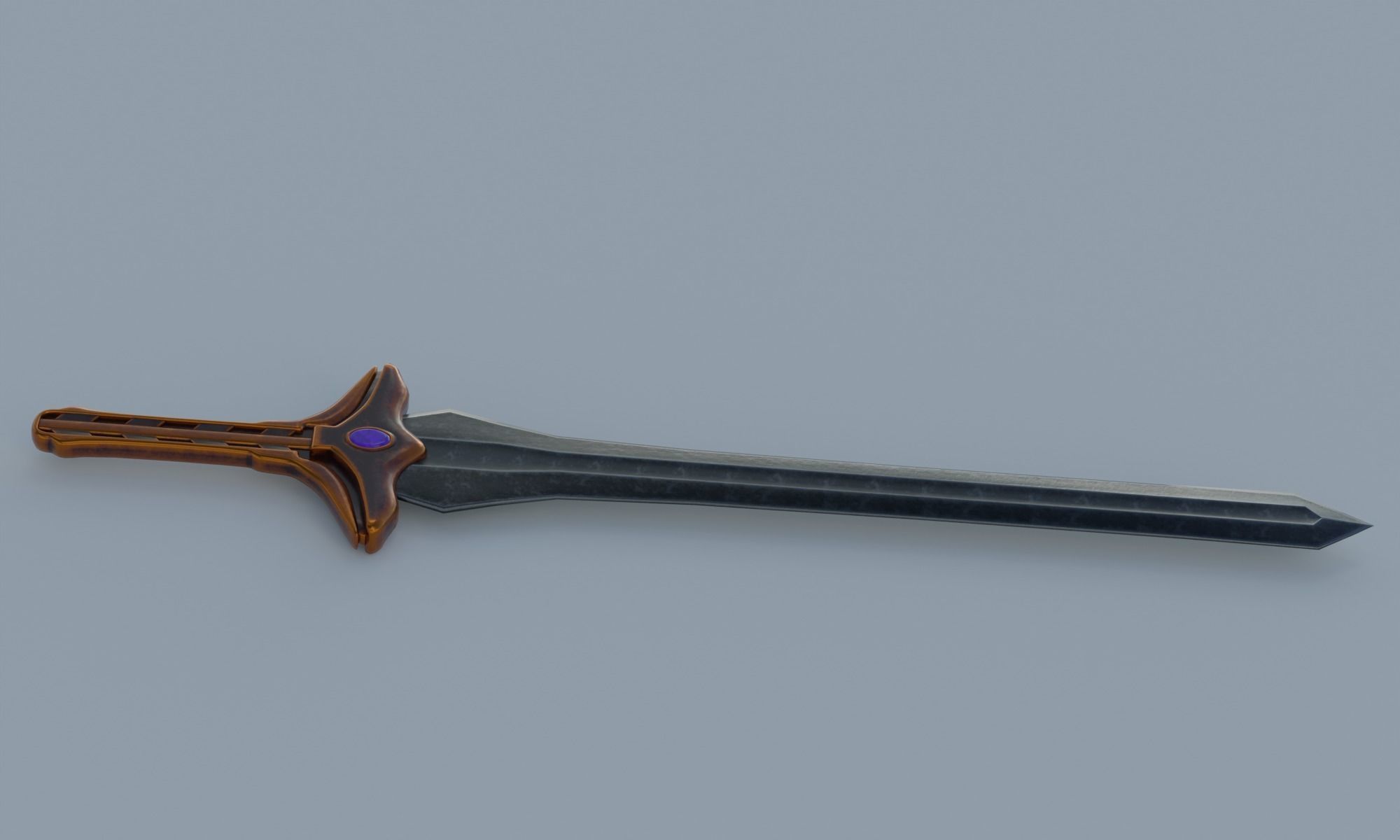 3D model Fantasy sword low poly 3D model PBR weapon VR / AR / low-poly ...