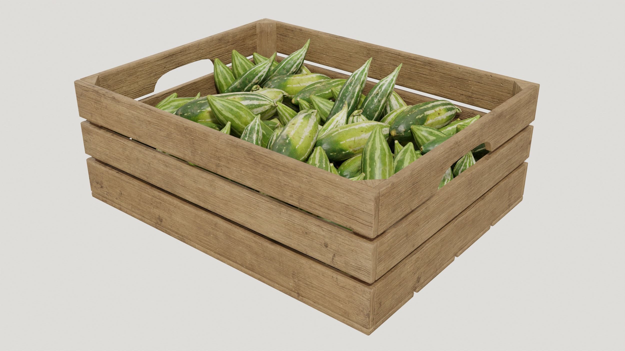 snake gourd crates 3D model | CGTrader