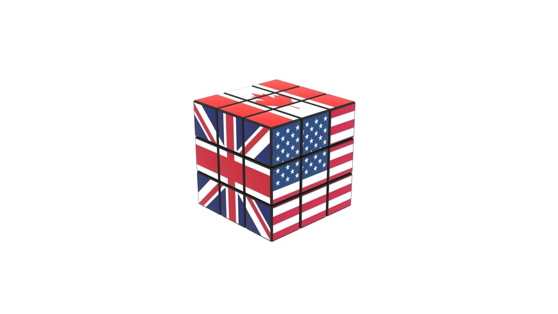 Rubiks Cubes With Flags Set 3D model | CGTrader