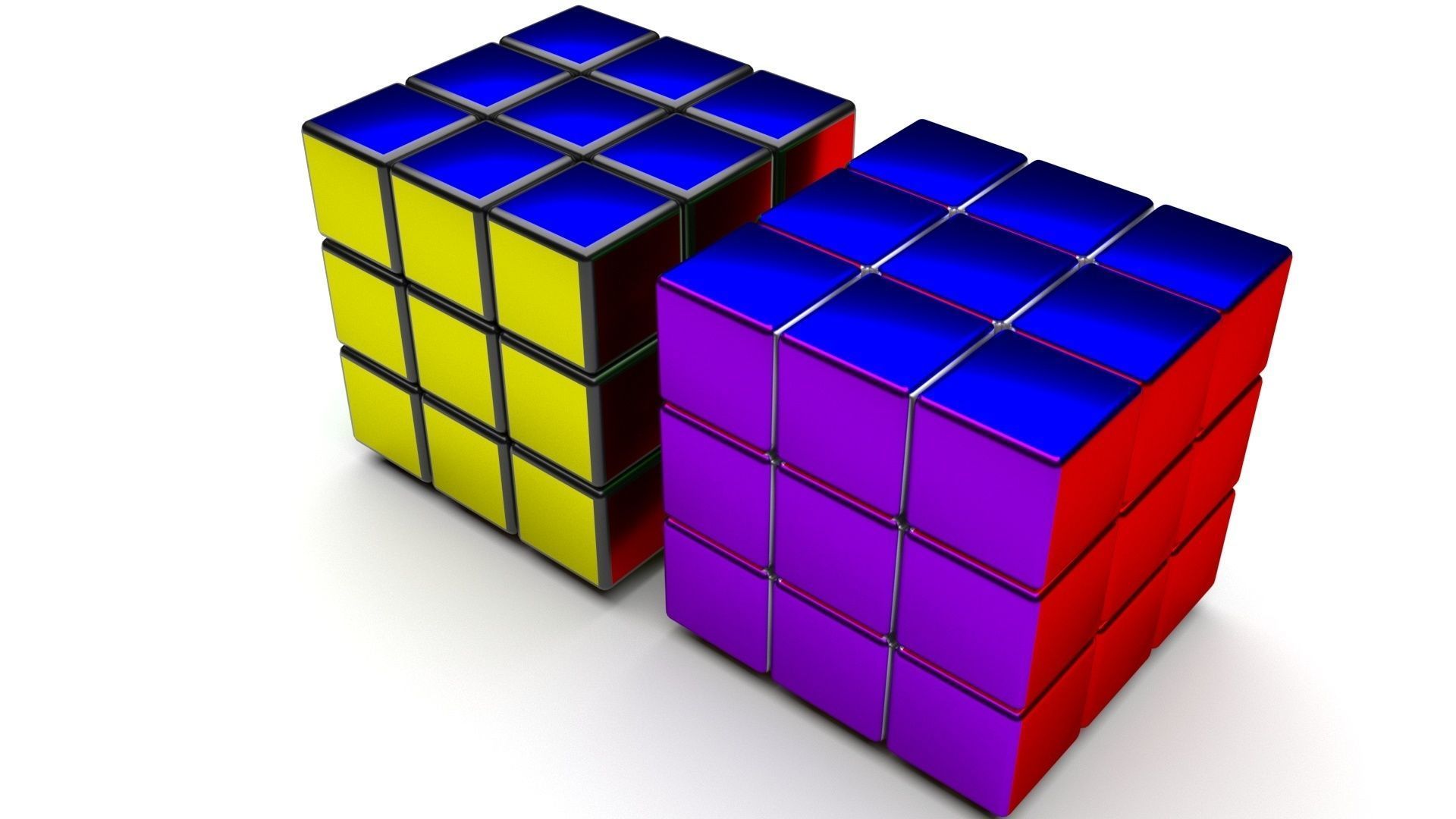 Metallic Rubiks Cube 3D model | CGTrader