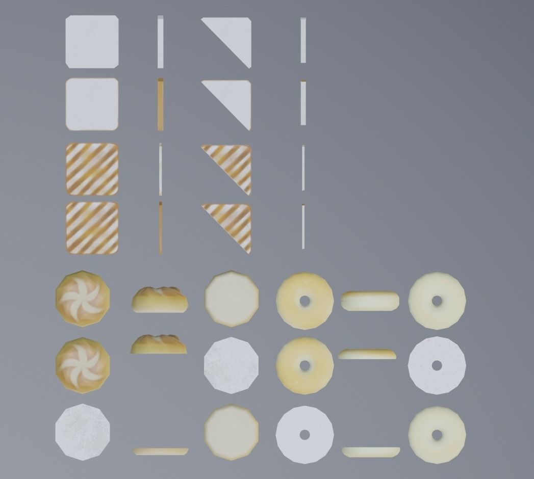 3D model Sandwich create set -Bread and ingredient- VR / AR / low-poly ...