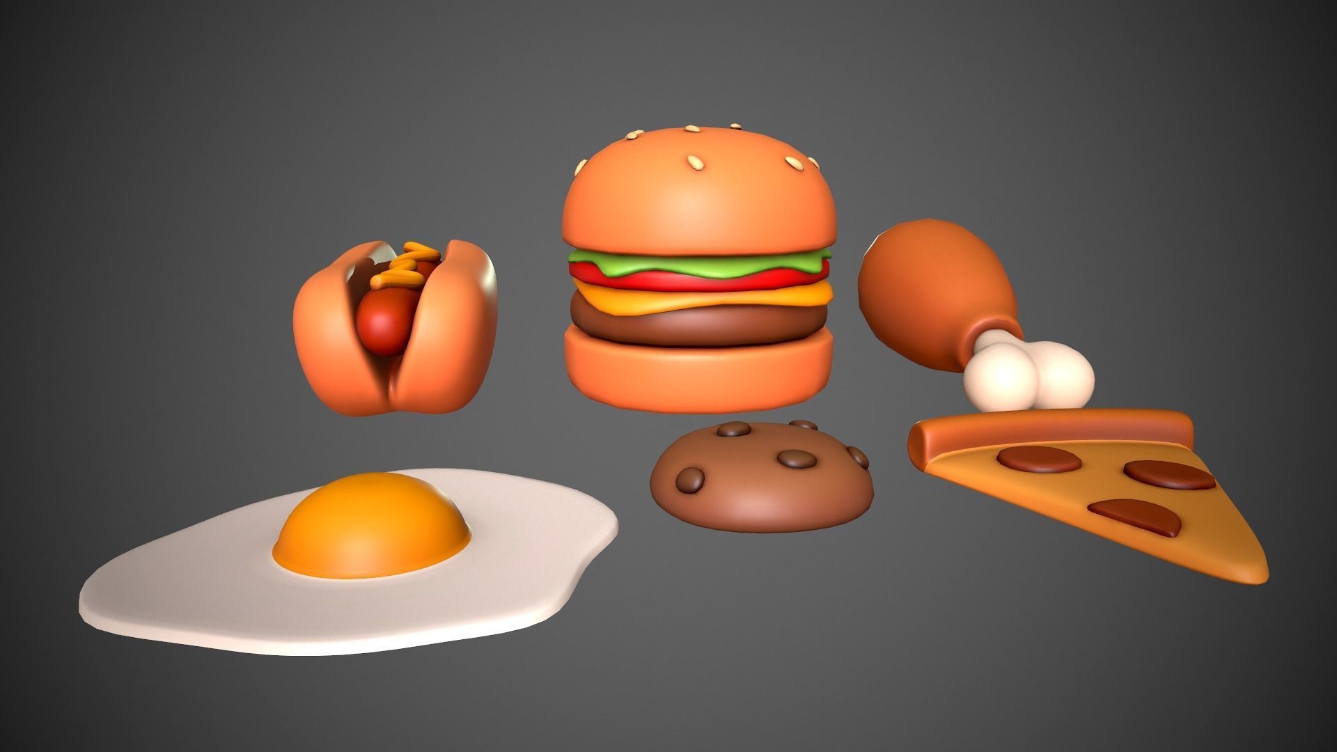 3D model Foods Cartoon VR / AR / low-poly | CGTrader
