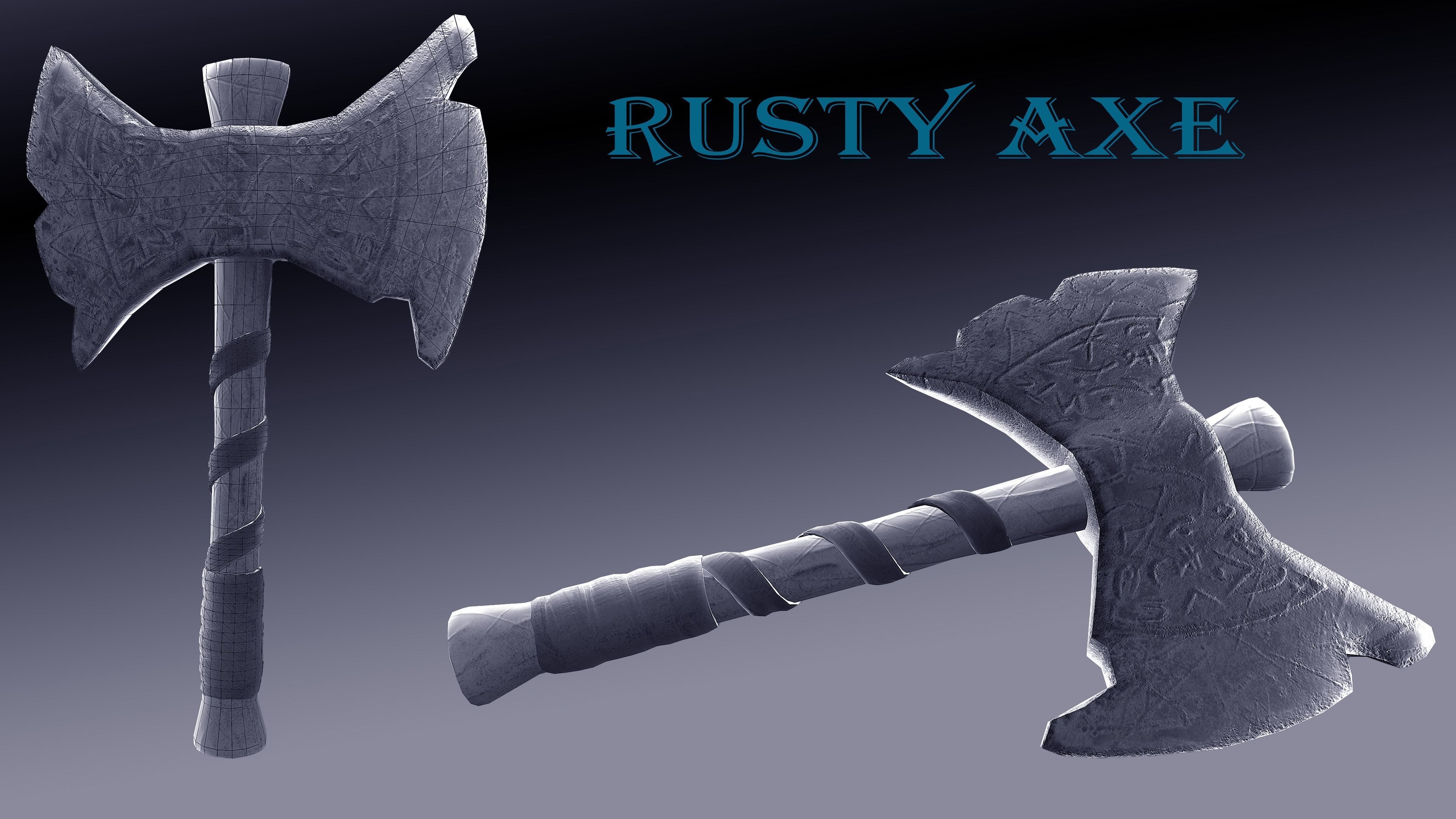 Rusty Axe - Low poly free VR / AR / low-poly 3D model | CGTrader