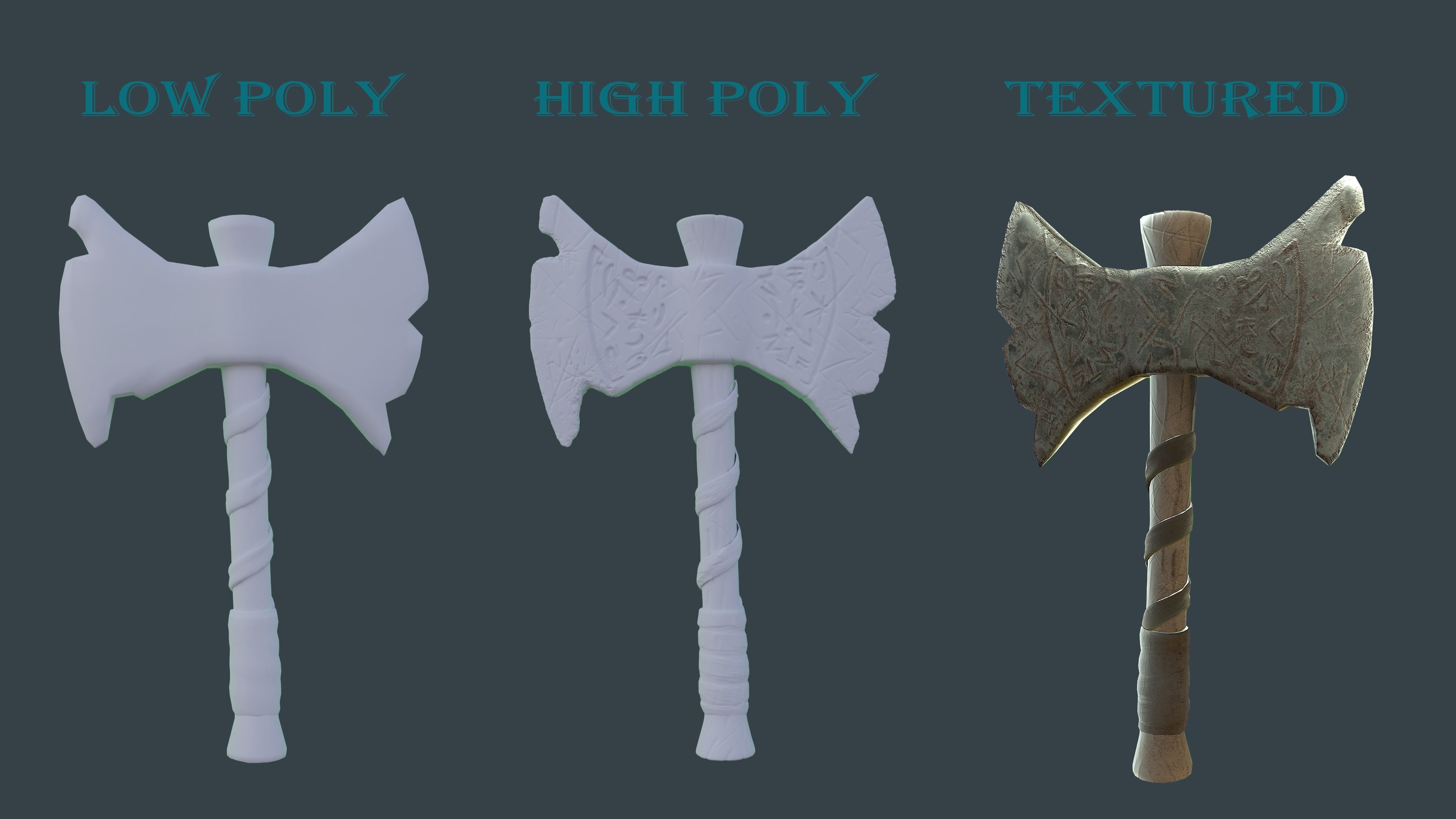 Rusty Axe - Low poly free VR / AR / low-poly 3D model | CGTrader