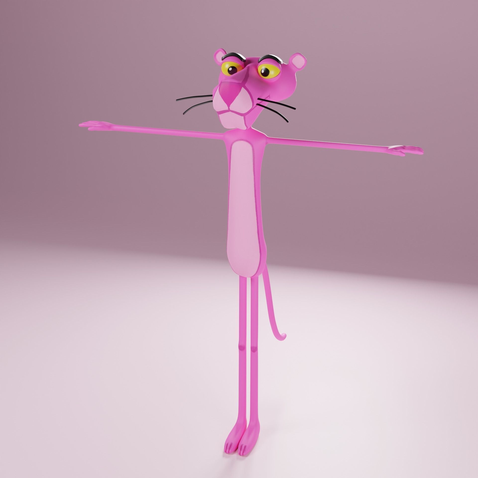 3D model pink panther character VR / AR / low-poly | CGTrader