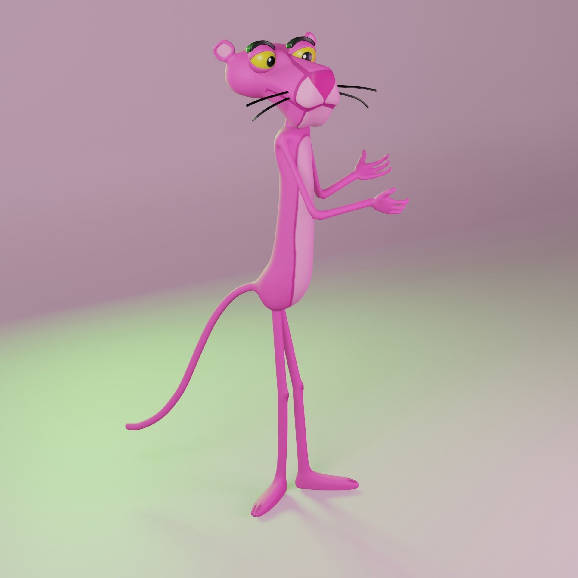 3D model pink panther character VR / AR / low-poly | CGTrader