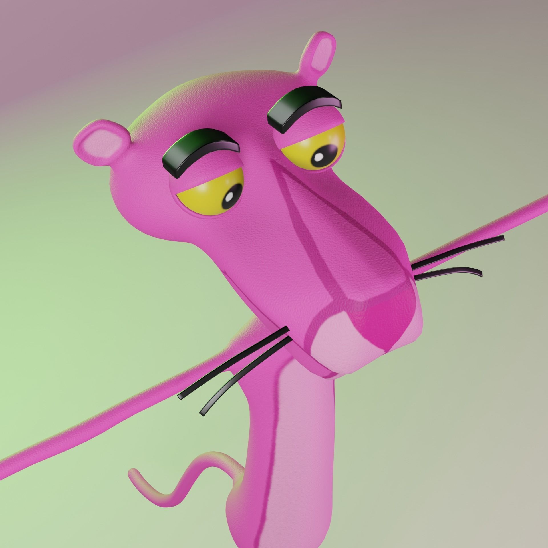 3D model pink panther character VR / AR / low-poly | CGTrader
