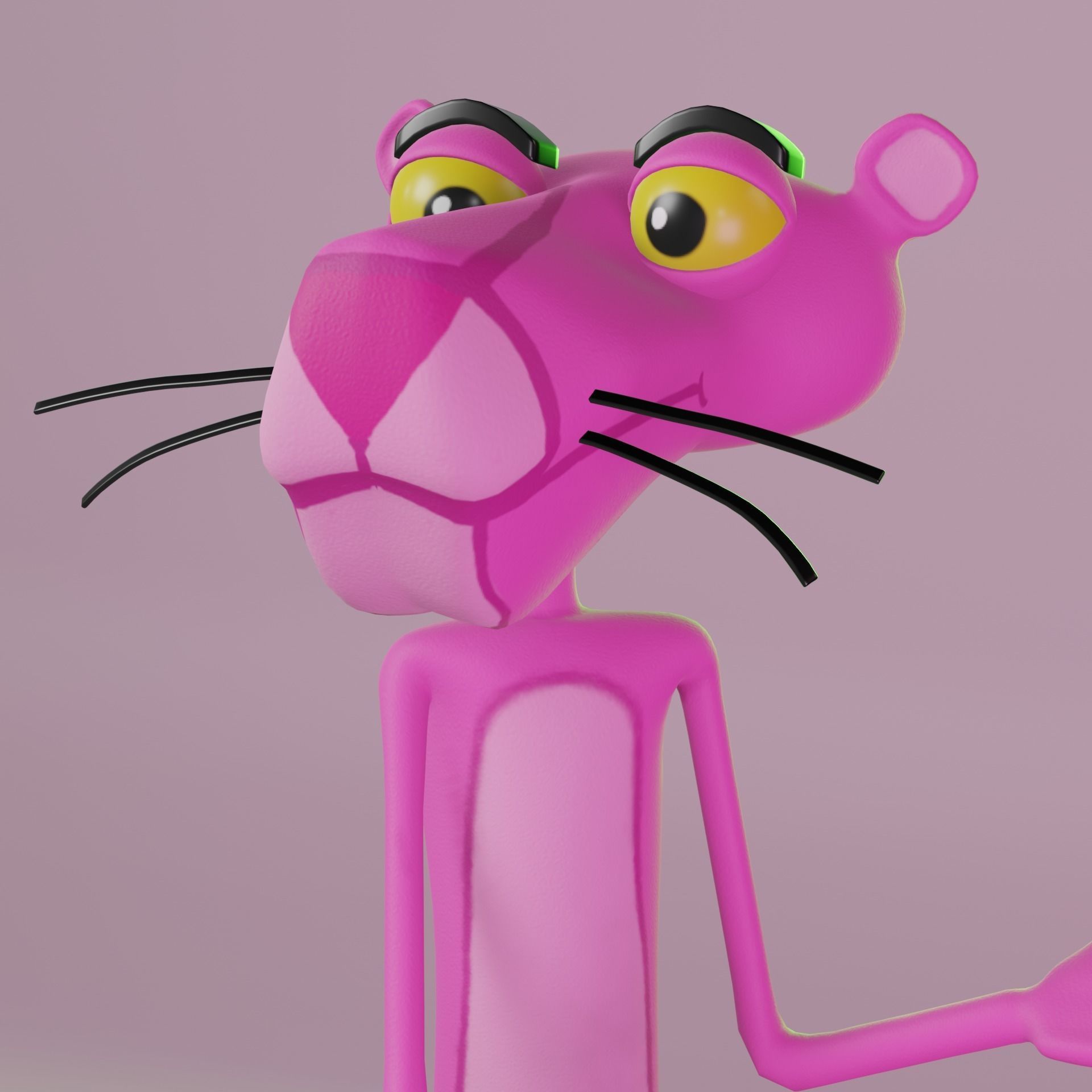 3D model pink panther character VR / AR / low-poly | CGTrader