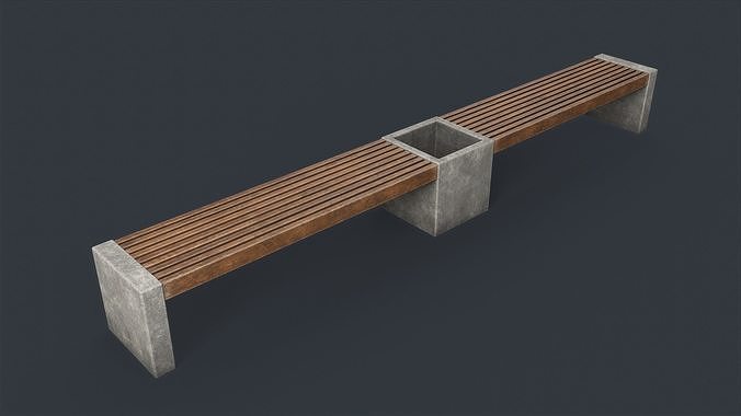 3D model Modern Outdoor Bench 36 PBR Game Ready VR / AR / low-poly ...