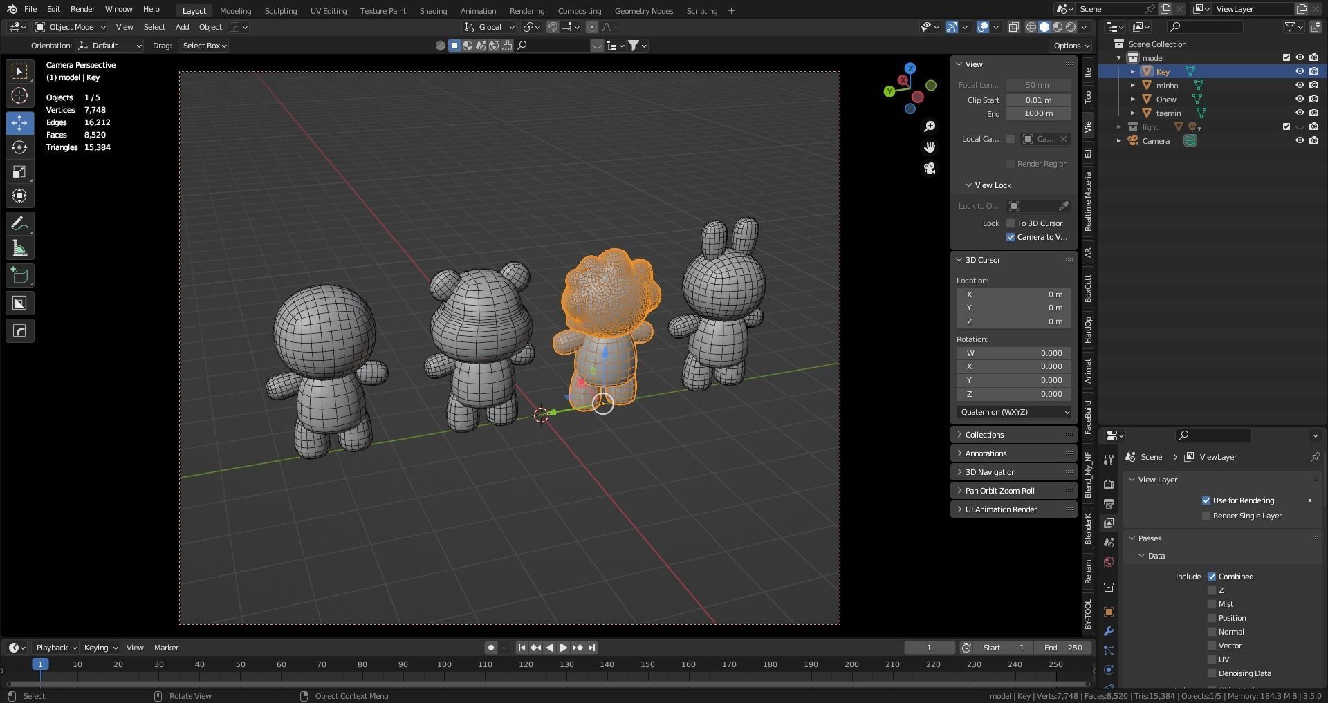 Shinee Dolls Kpop Fanart free VR / AR / low-poly 3D model | CGTrader