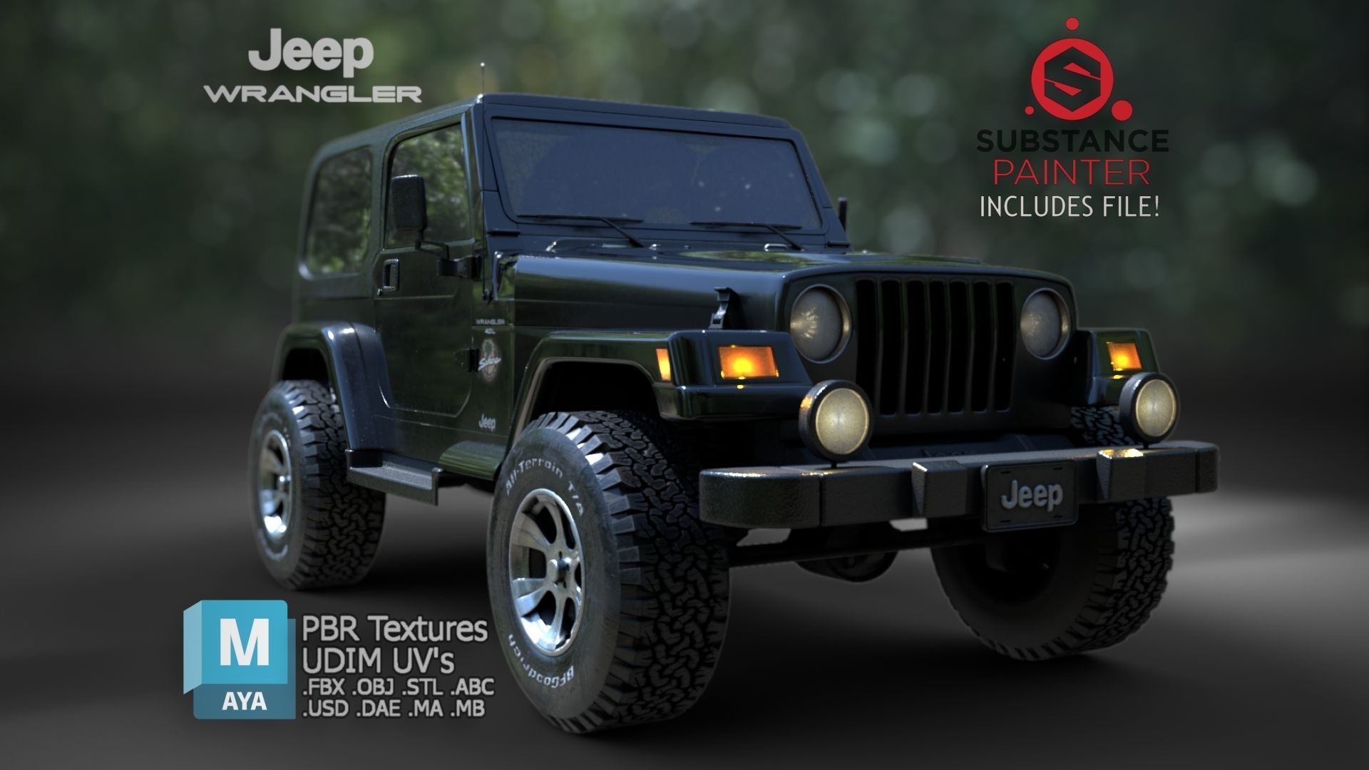 1998 Jeep Wrangler Sahara 3D model | CGTrader