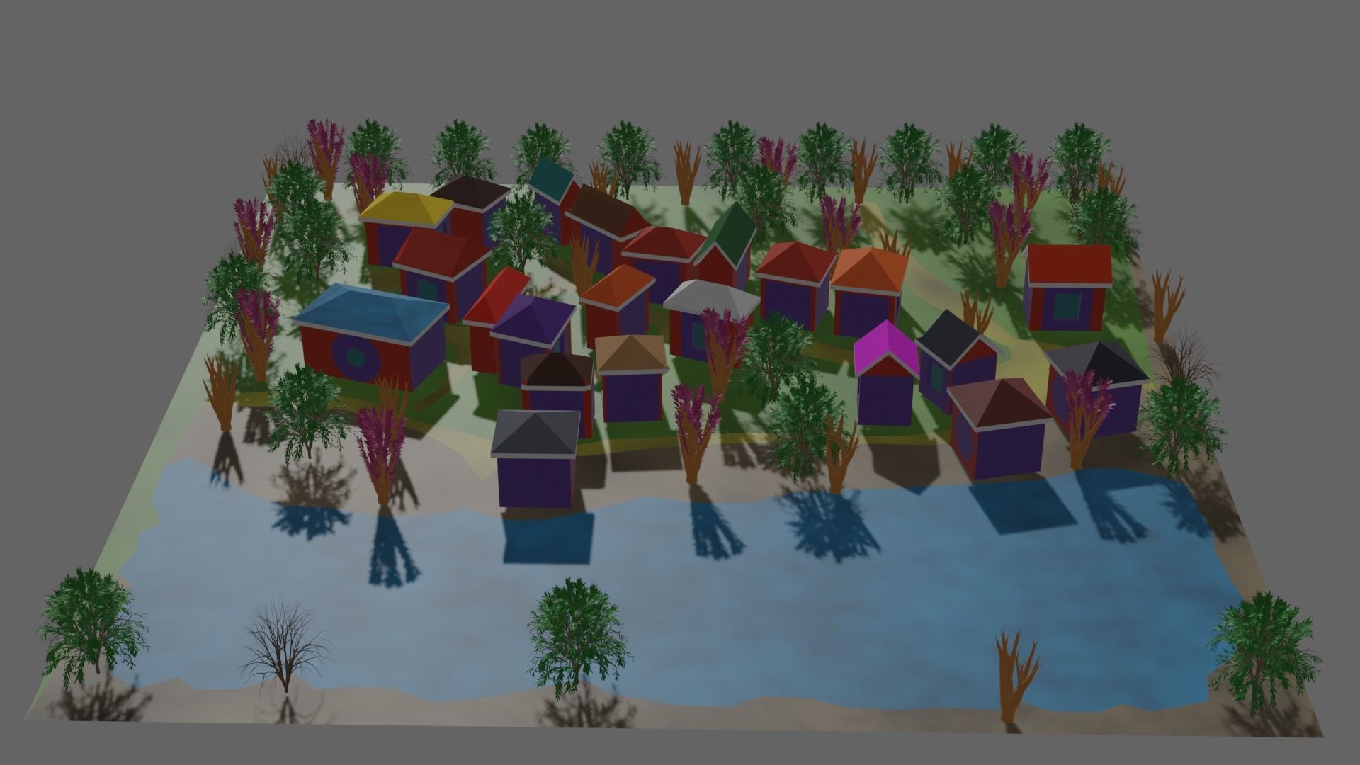 3D model village secomber VR / AR / low-poly | CGTrader