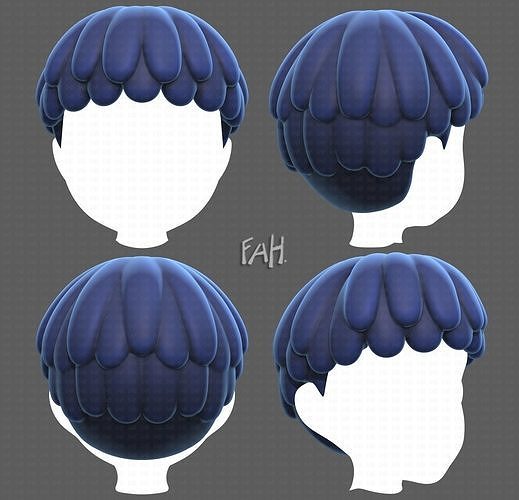 3D model Base Hair for Boy V36 VR / AR / low-poly | CGTrader