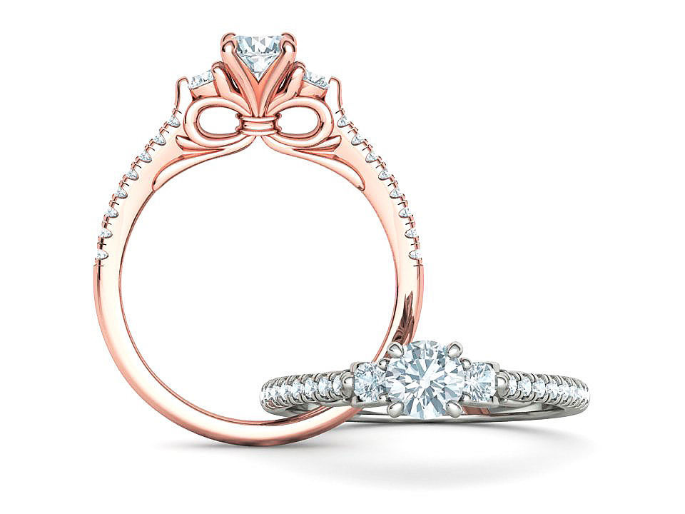 Emma Bow Engagement Ring with half carat stone 3dmodel 3D model 3D ...