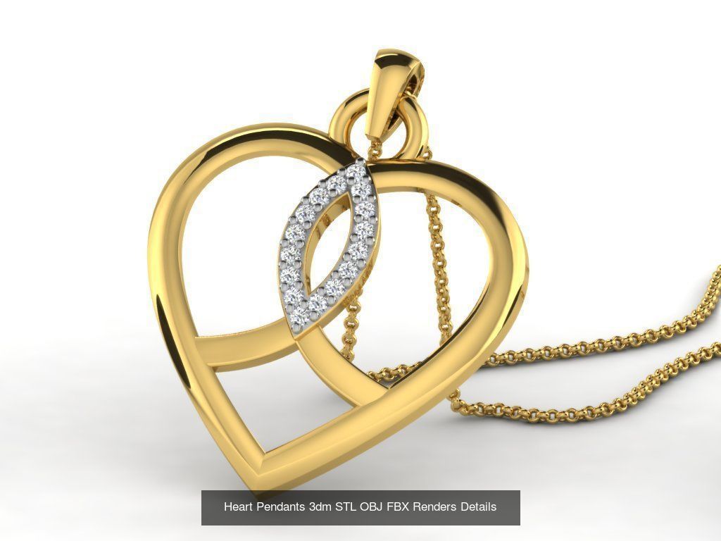 100 Heart Pendants 3dm STL OBJ FBX Renders Details Collection | CGTrader