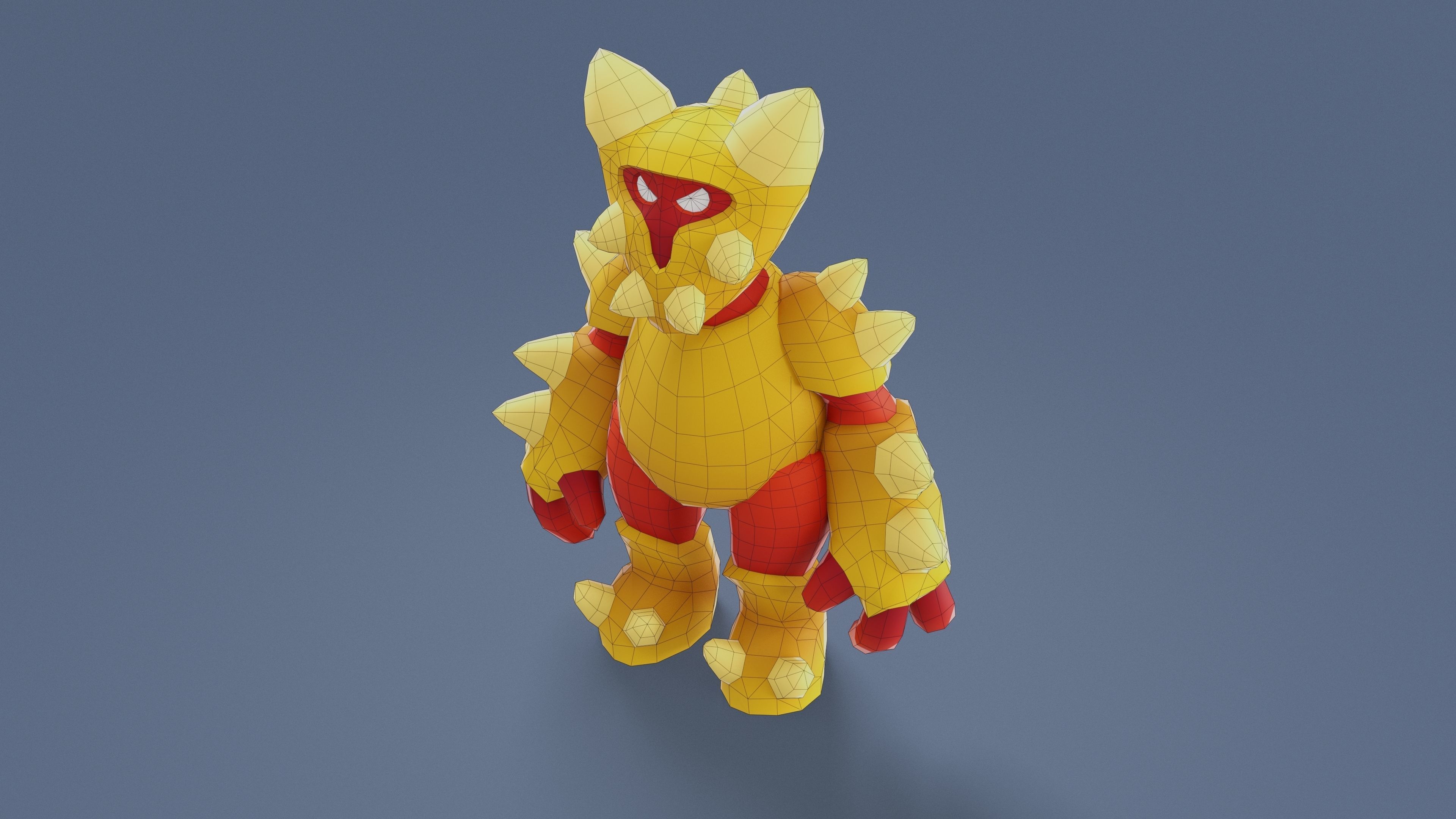 3D model Cartoon Characters - Big Armored Warrior VR / AR / low-poly ...