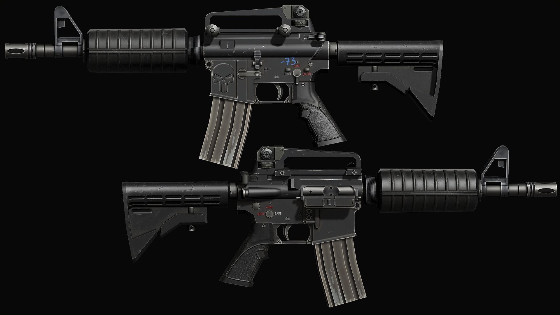 3D model M4A1 - PBR Low Poly ar rifle VR / AR / low-poly | CGTrader