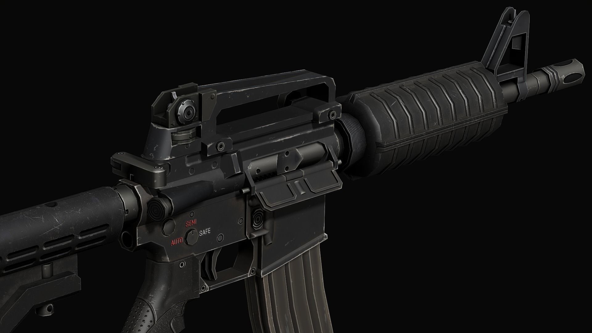 3D model M4A1 - PBR Low Poly ar rifle VR / AR / low-poly | CGTrader