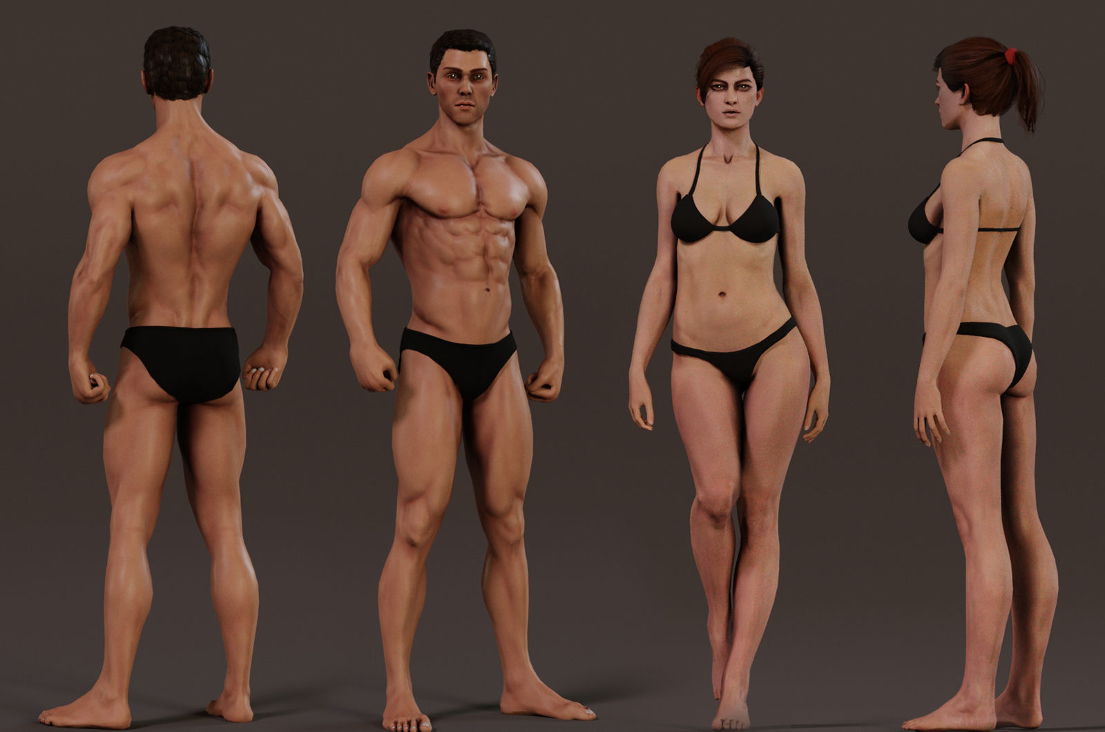 3D model Male Female Base Rig VR / AR / low-poly | CGTrader