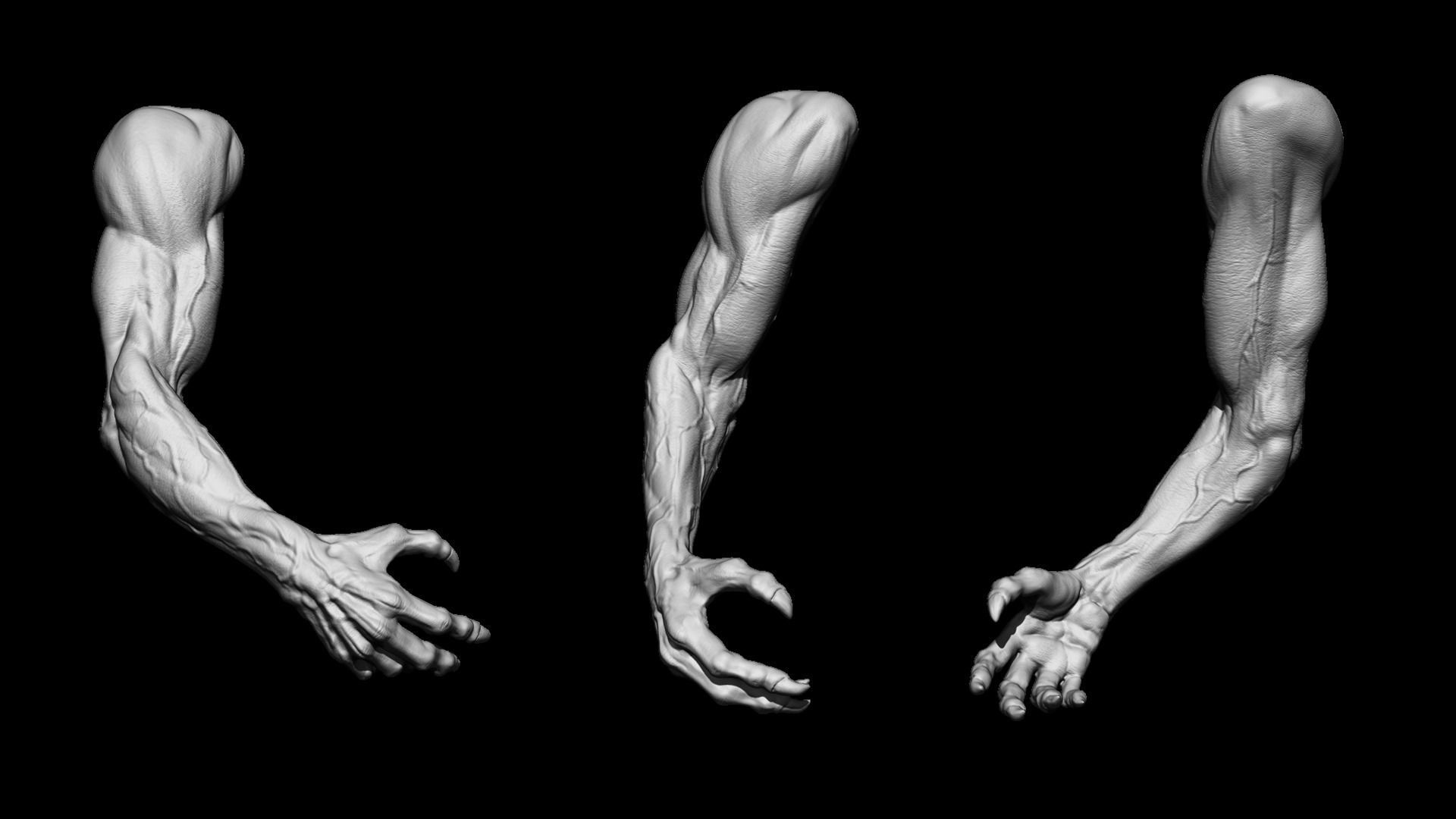 human and monster arms 3D model | CGTrader