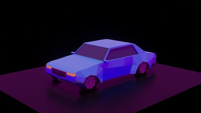 Low Poly Car in polygons 3D model | CGTrader