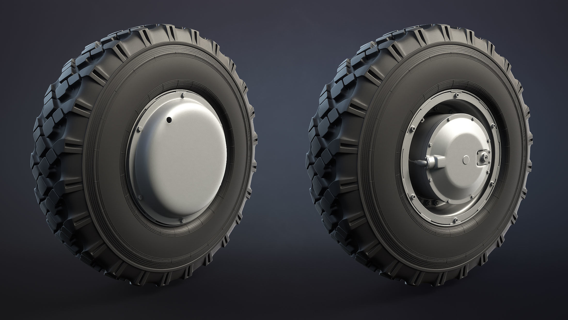 Military Truck Wheels High-Poly Set 3D model | CGTrader