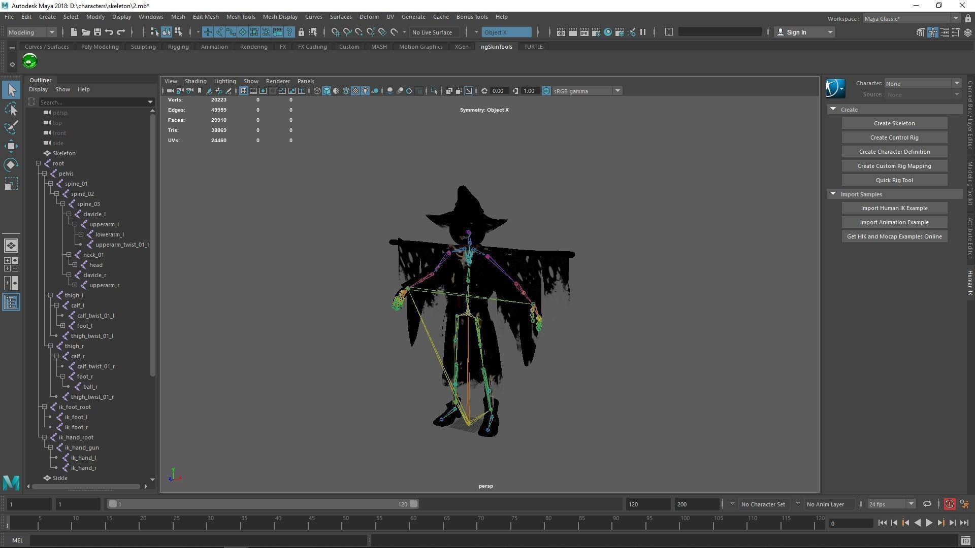 3D model Scarecrow Skeleton VR / AR / low-poly rigged | CGTrader